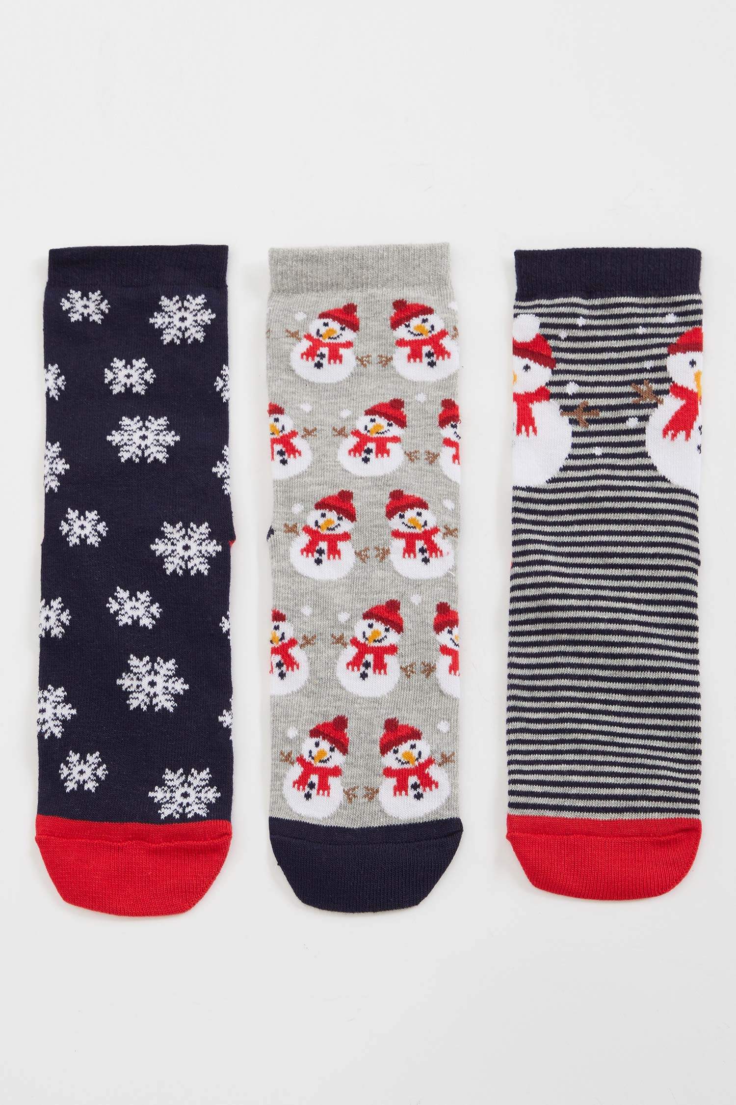 Çok Renkli Kadın Kadın Yılbaşı Temalı Pamuklu 3'lü Uzun Çorap 2354158 ...