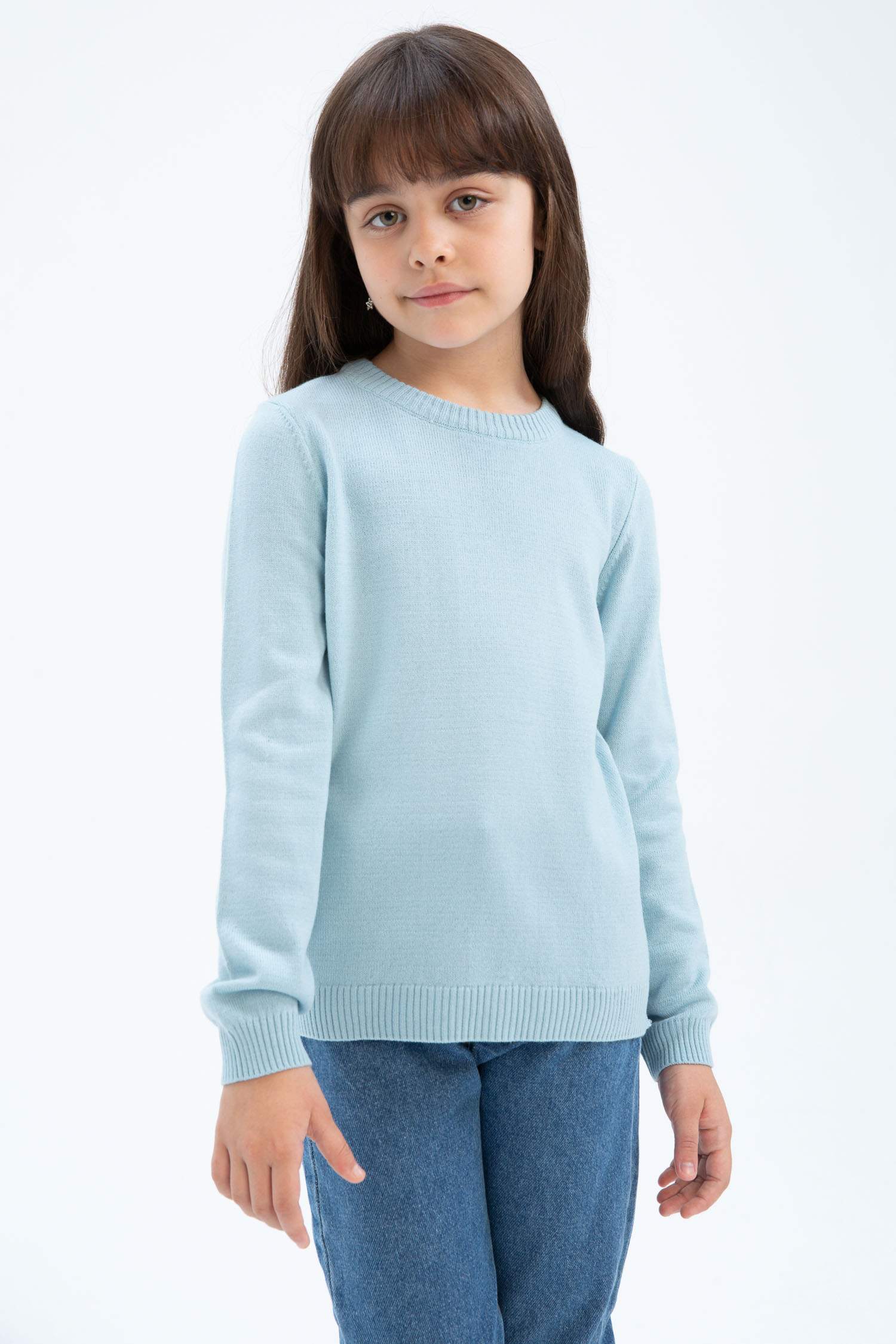 Bleu FILLES Pull-Over Col Ras Du Cou Fille 2473949 | DeFacto