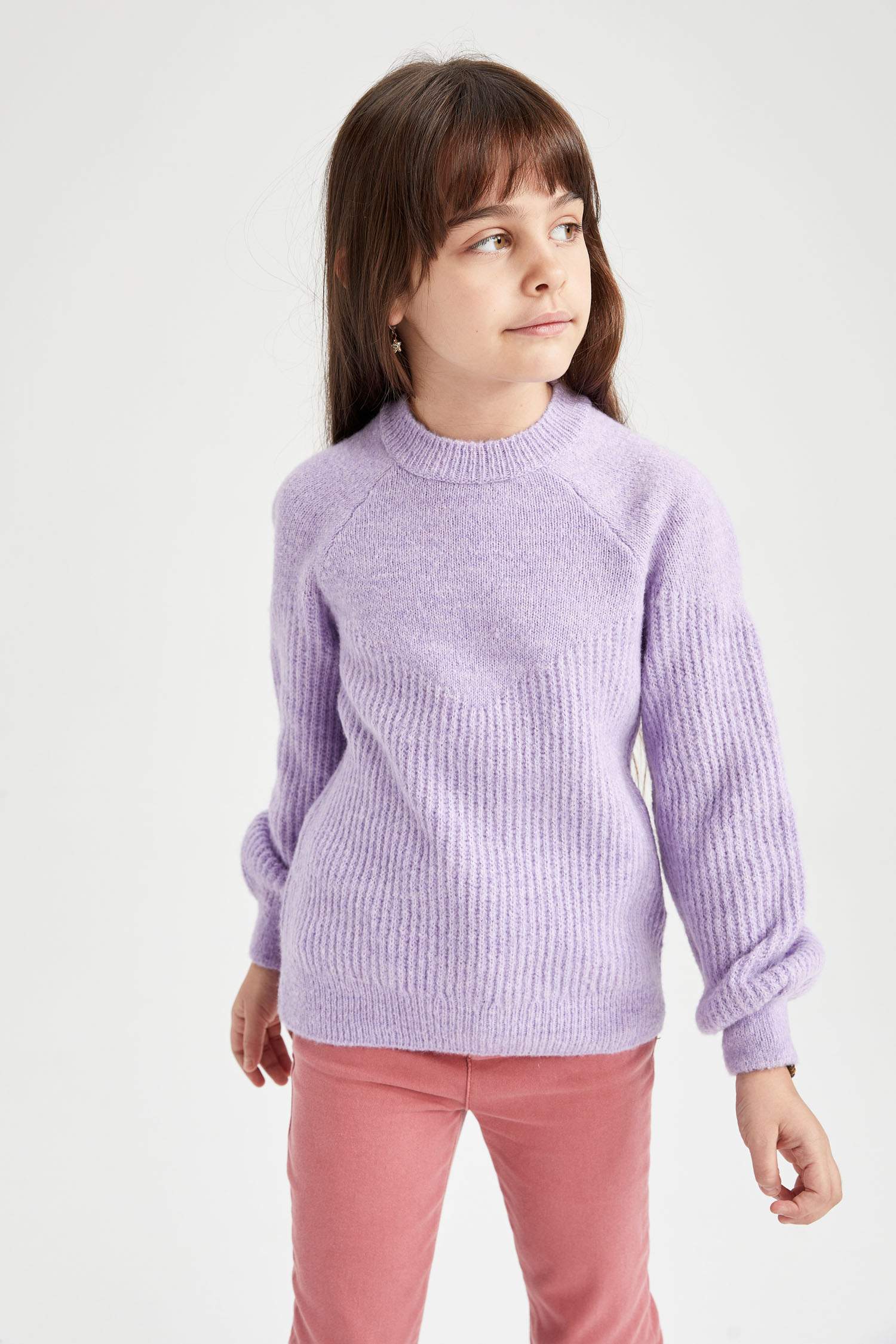 Purple GIRLS & TEENS Girl Regular Fit Crew Neck Pullover 2501583 | DeFacto