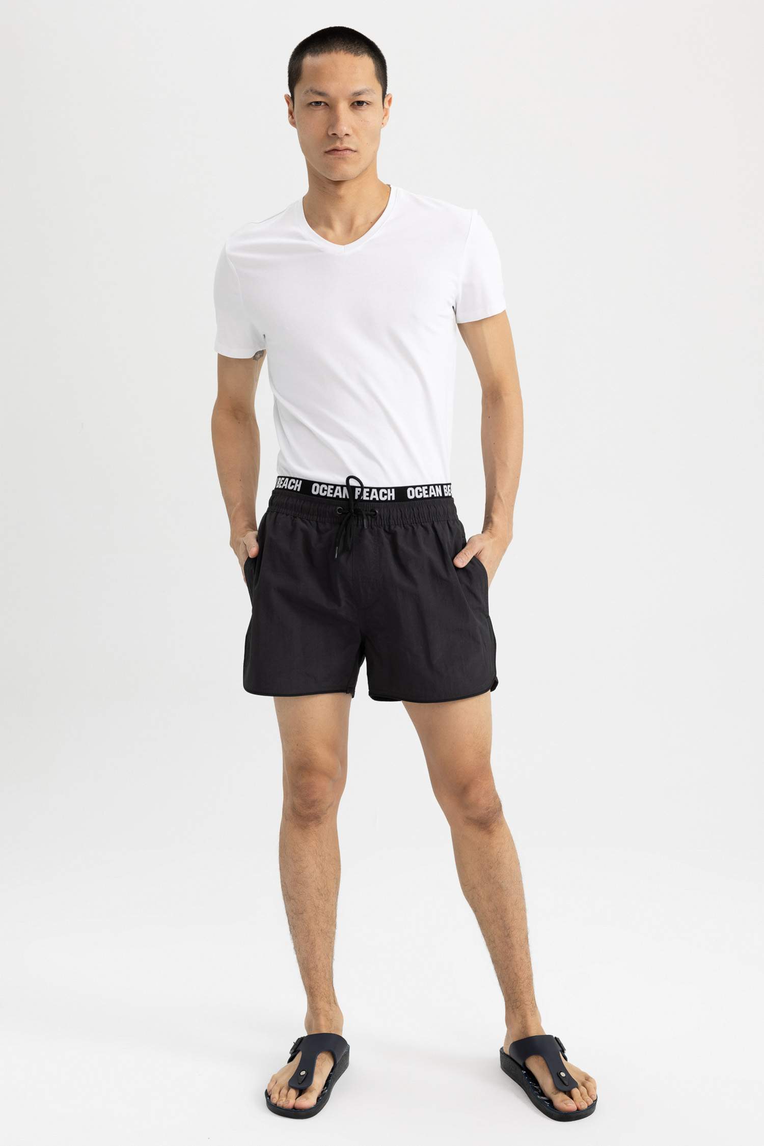 Anthracite Man Andy Extra Short Beach Shorts 2743764 | DeFacto