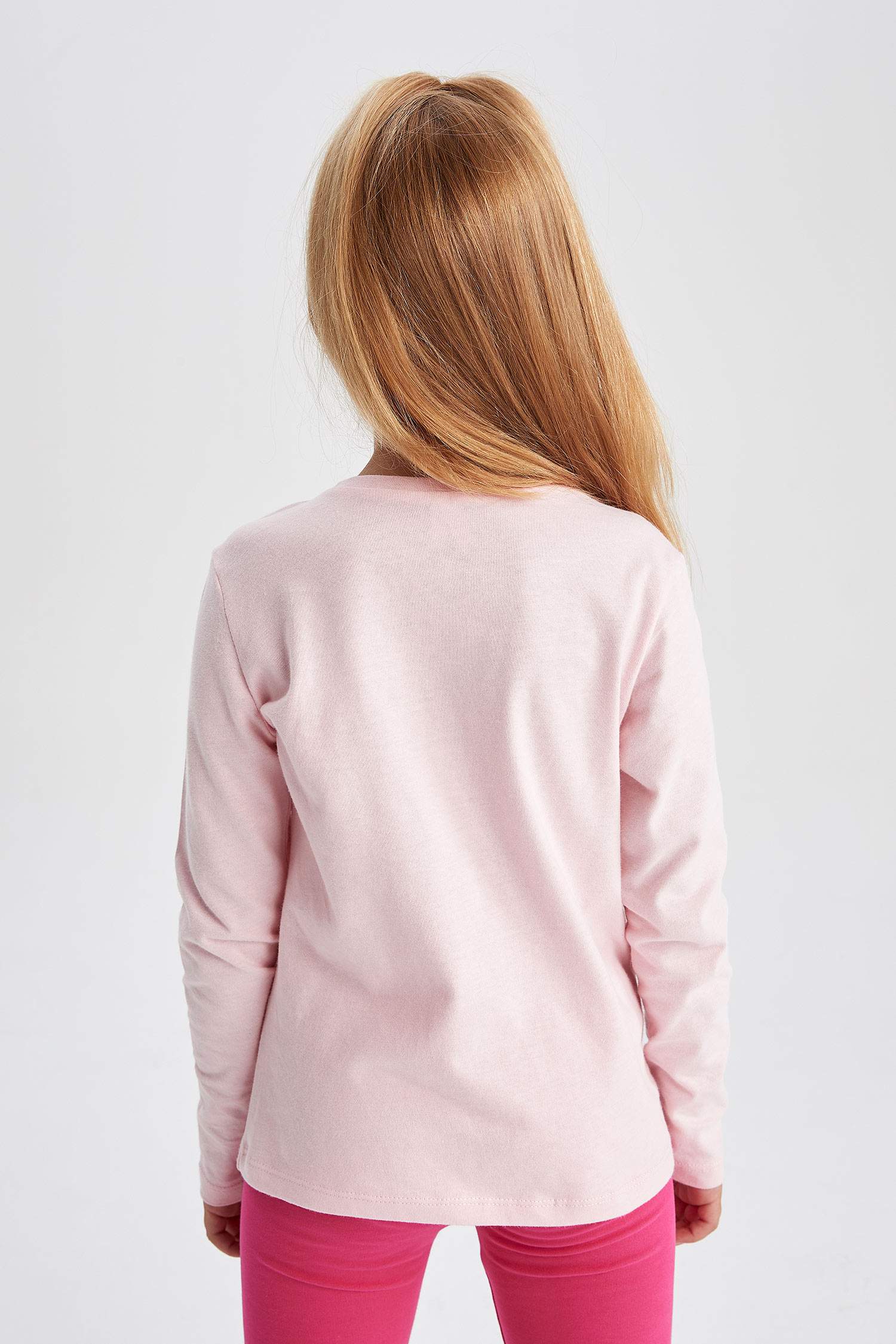 Pink GIRLS & TEENS Girl Regular Fit Back To School Crew Neck Long ...