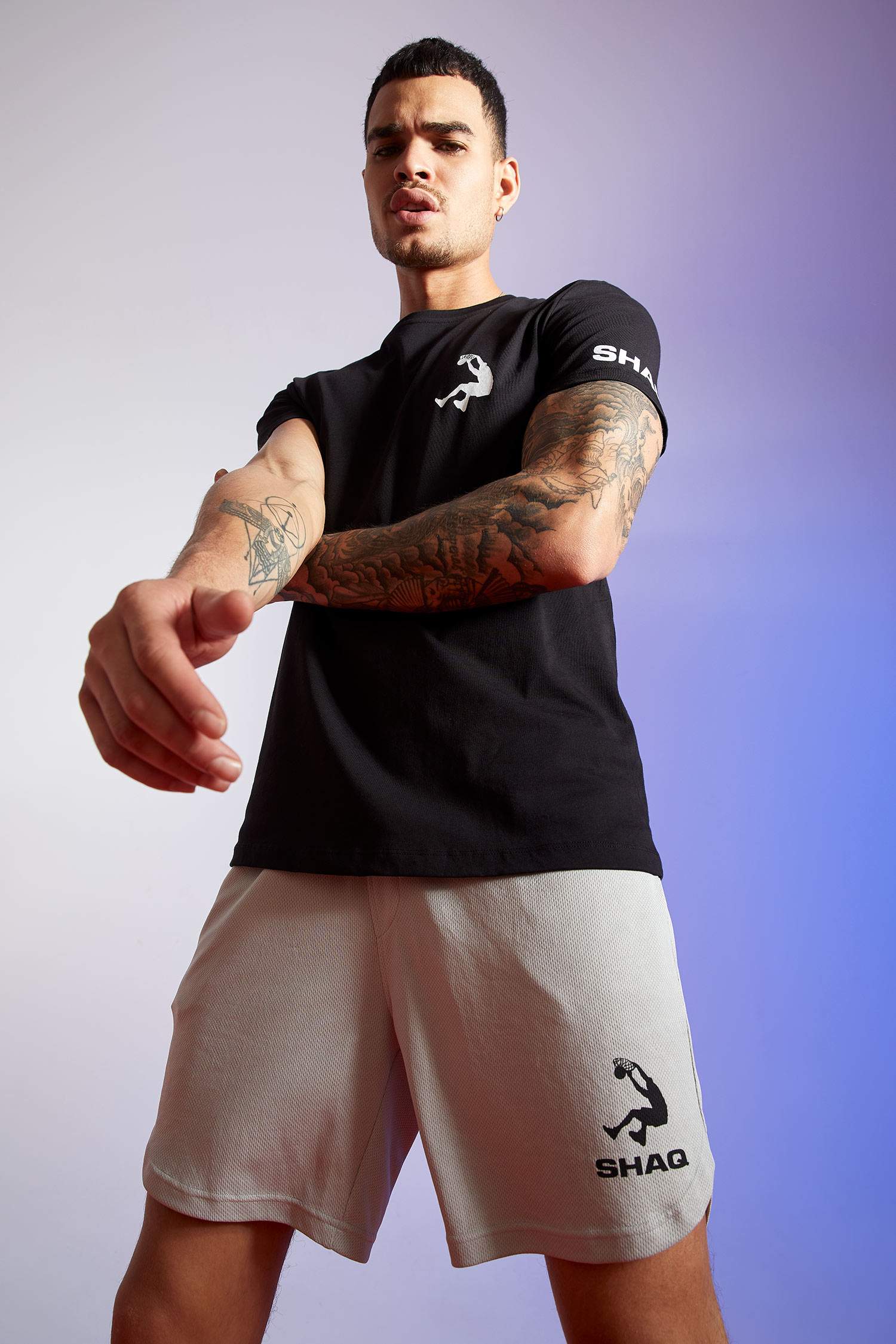 Siyah Erkek Oversize Fit Shaquille O'Neal Lisanslı Bisiklet Yaka ...