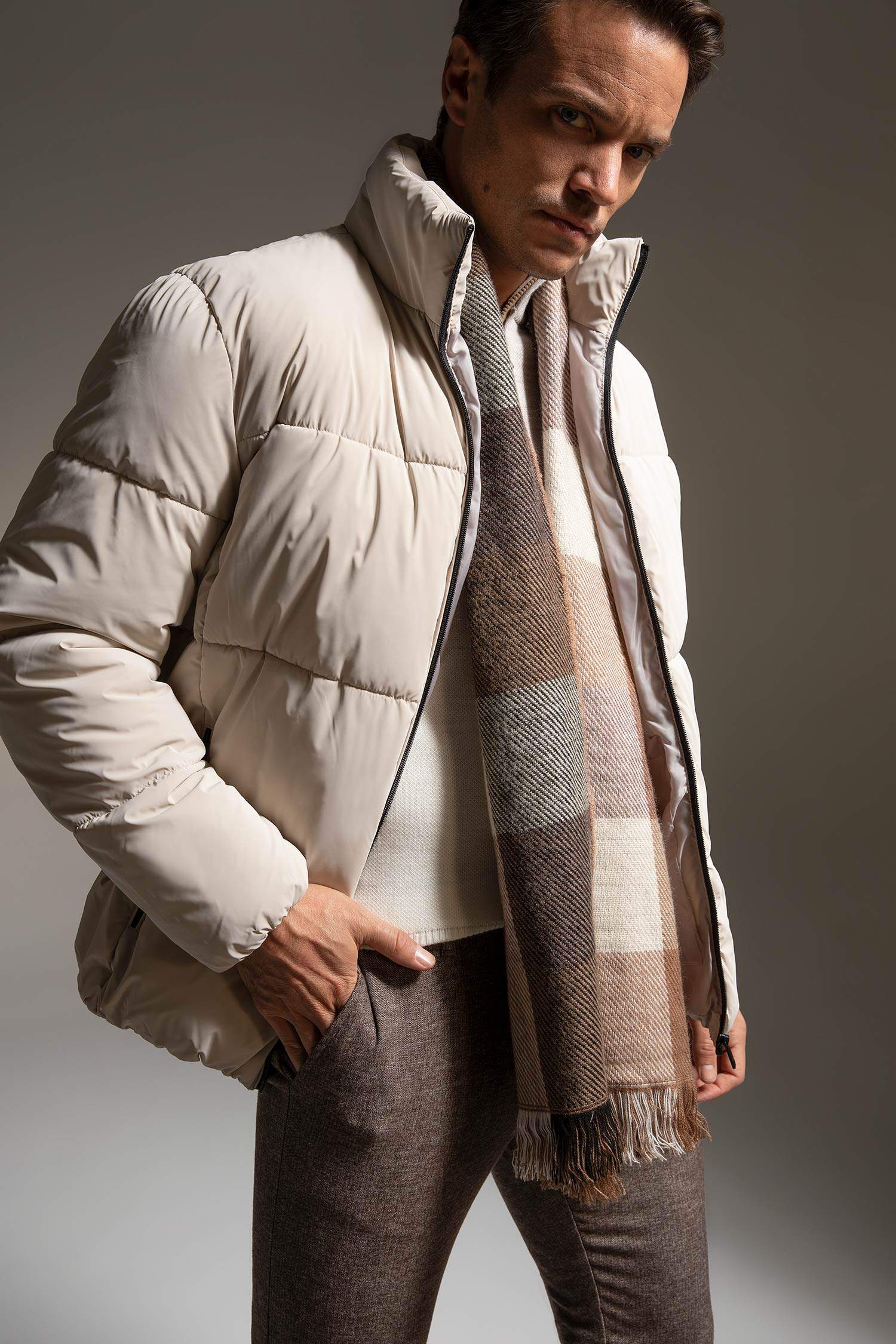 Kahverengi Erkek Erkek Kare Desenli Atkı 2556766 | DeFacto