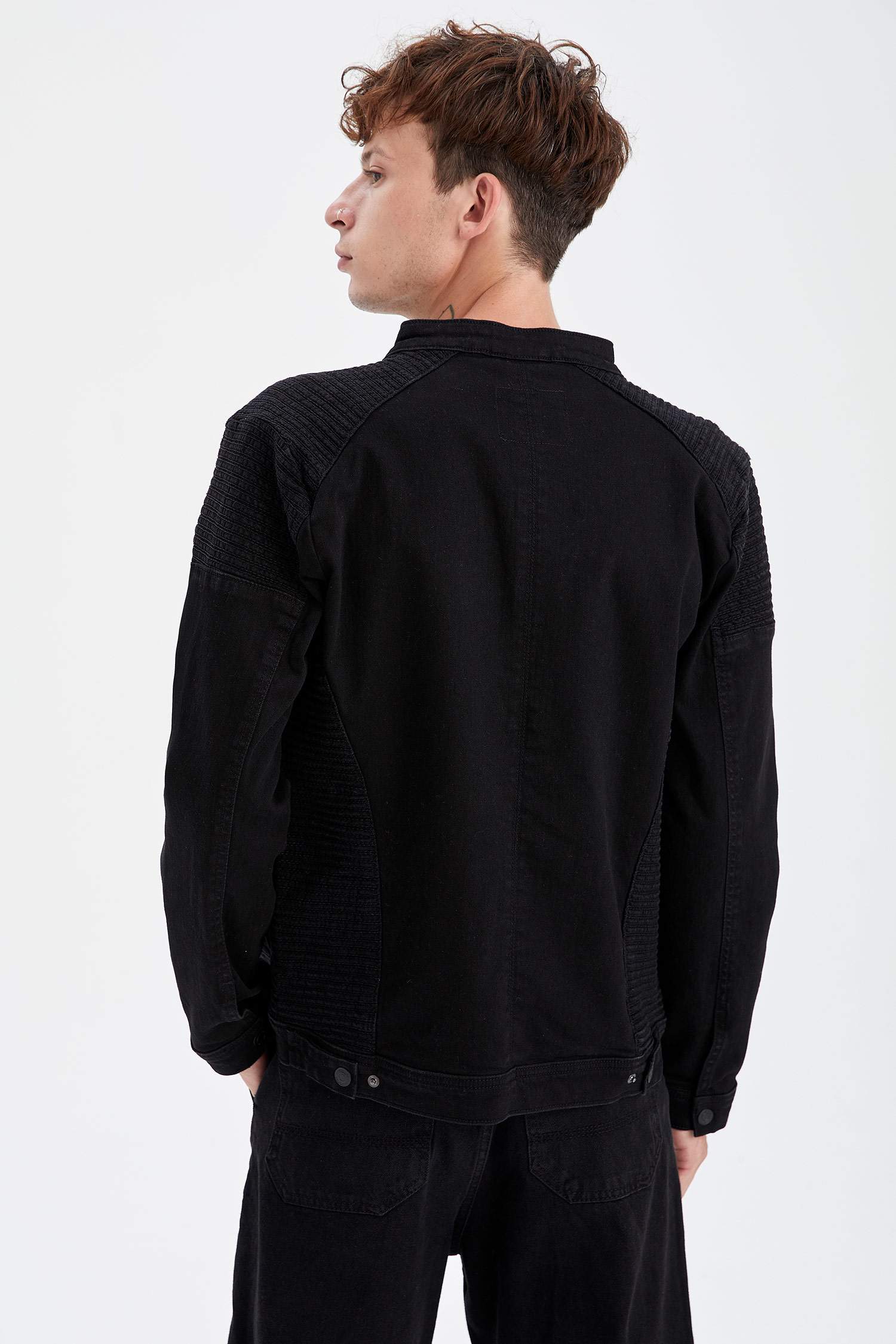 Black MAN Slim Fit Double Pocket Jacket 2055471 | DeFacto