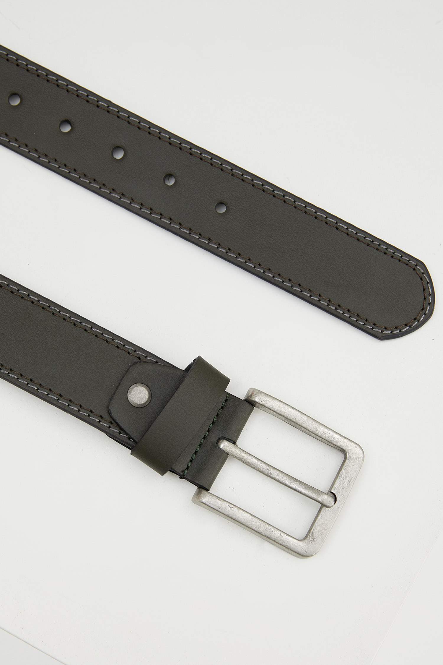 Khaki MAN Faux Leather Belt 2338849 | DeFacto
