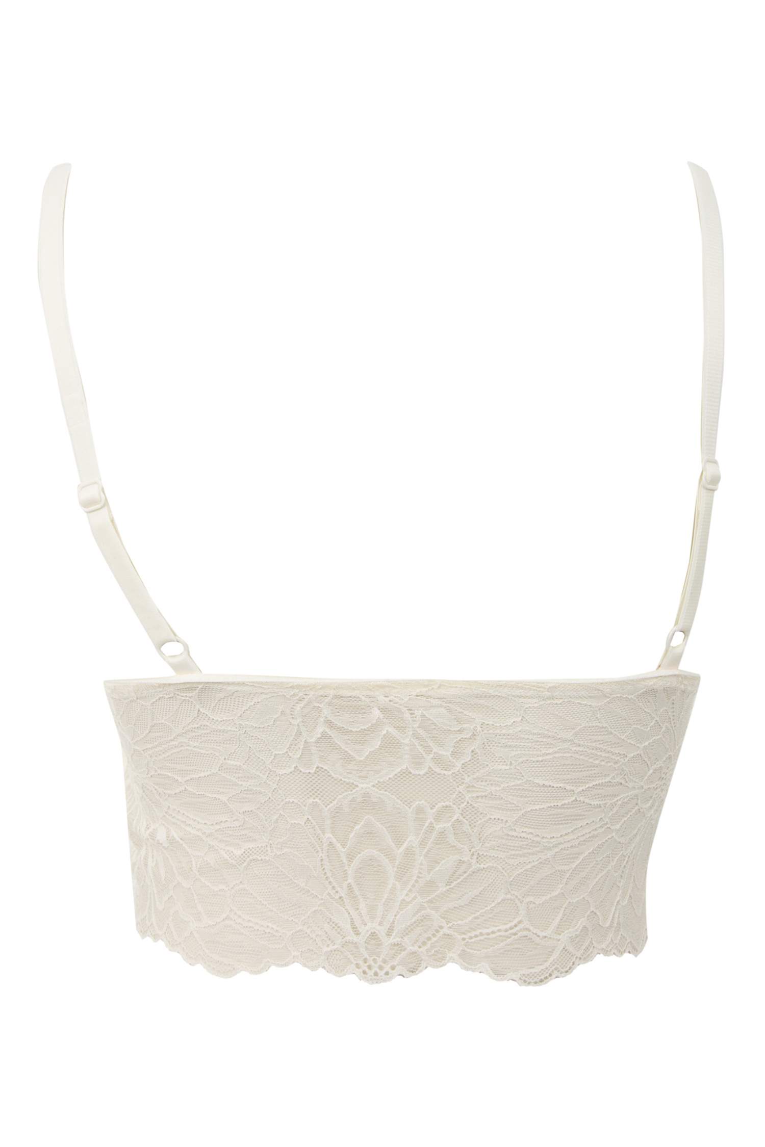 Ekru Kadın Fall in Love Dantelli Bant Detaylı Triangle Bralet 2723377 ...