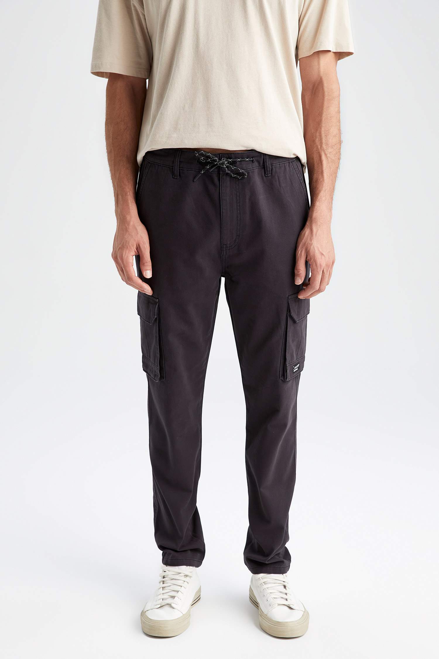 Black MAN Cargo Fit Pants 2351117 | DeFacto