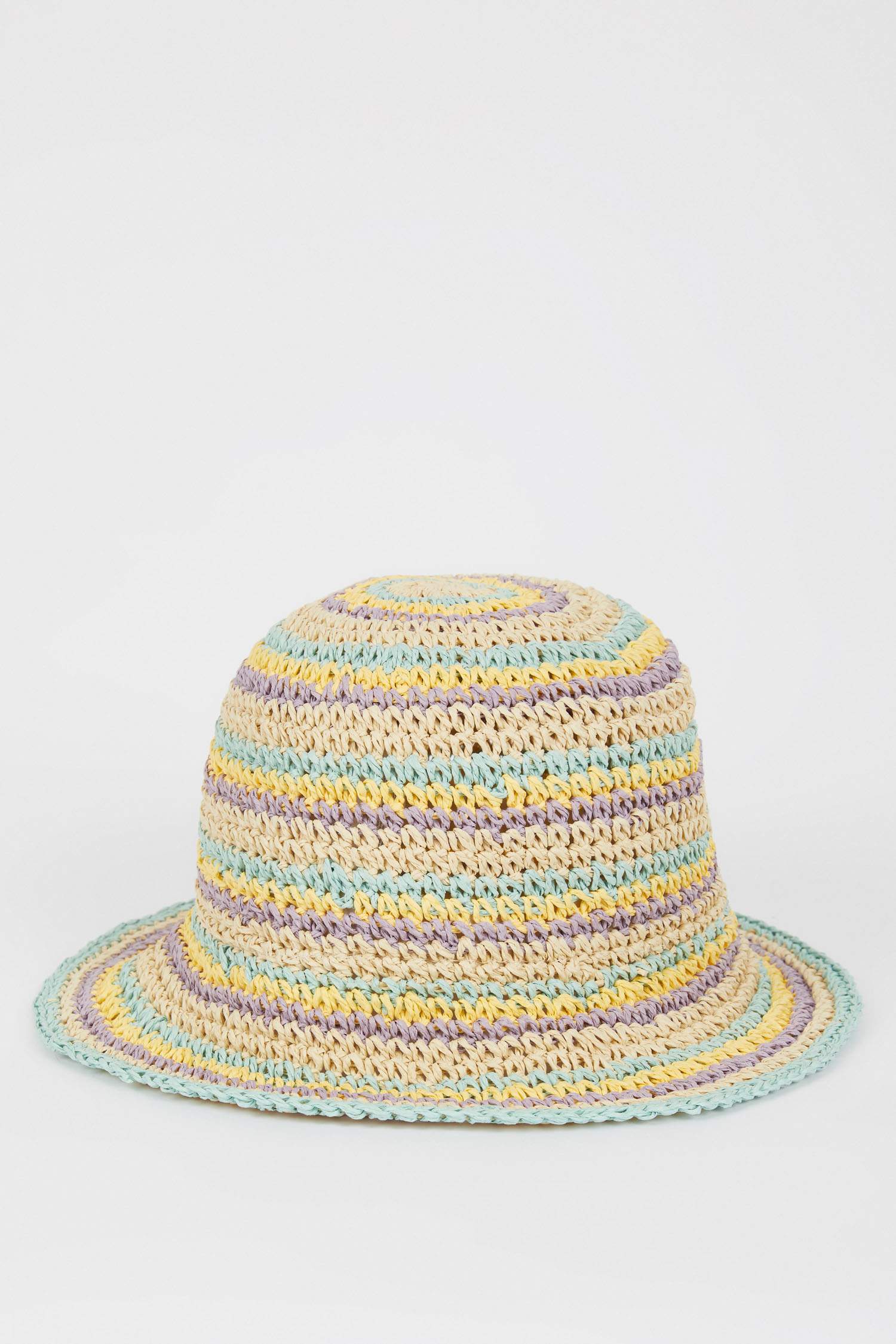 Beige WOMAN Colour Block Straw Bucket Hat 2377215 | DeFacto