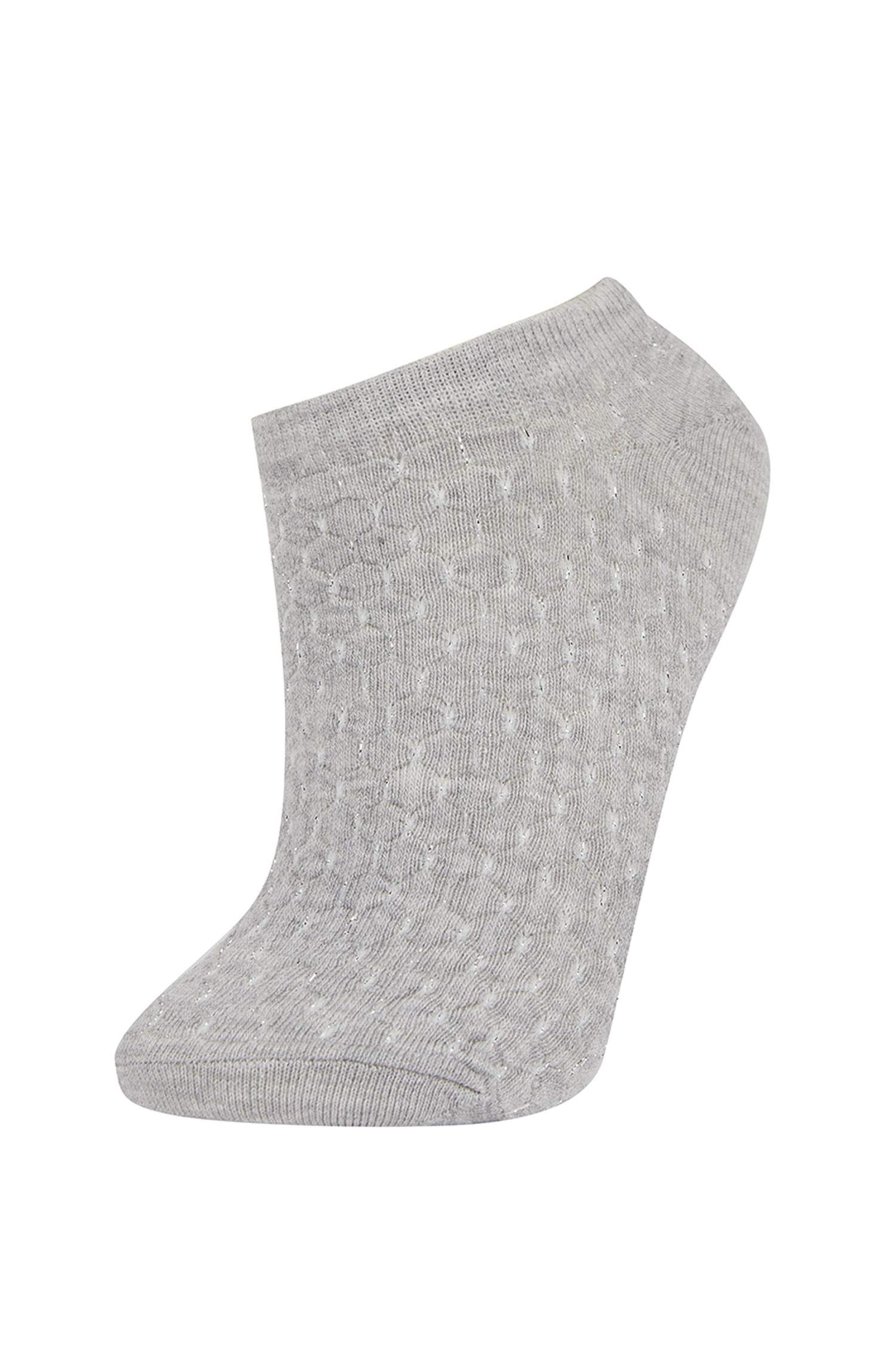 Defacto - Kadın 3'lü Pamuklu Patik Çorap