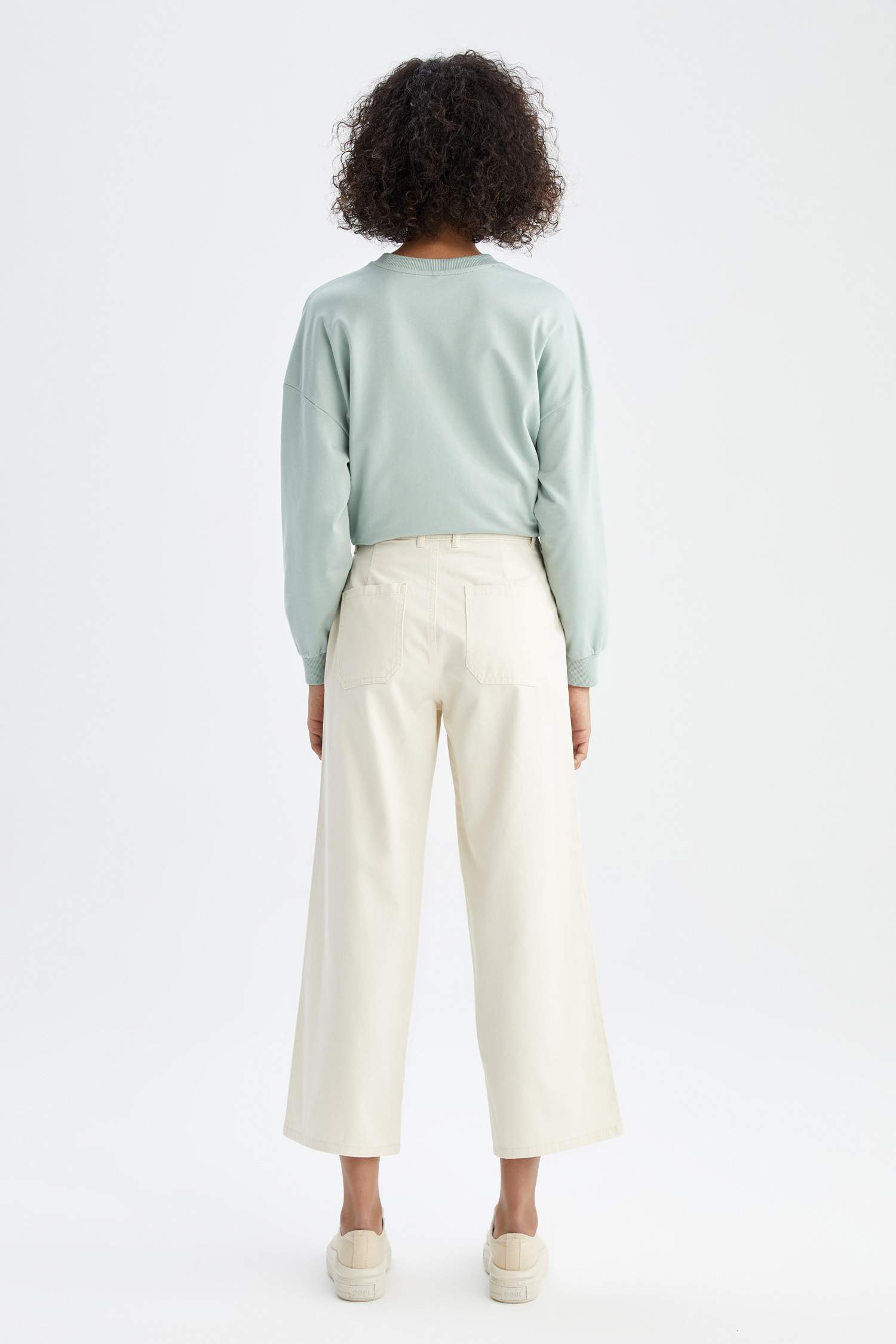 Beige Woman Regular Fit Wowen Fabrics Trousers 2418447 | DeFacto