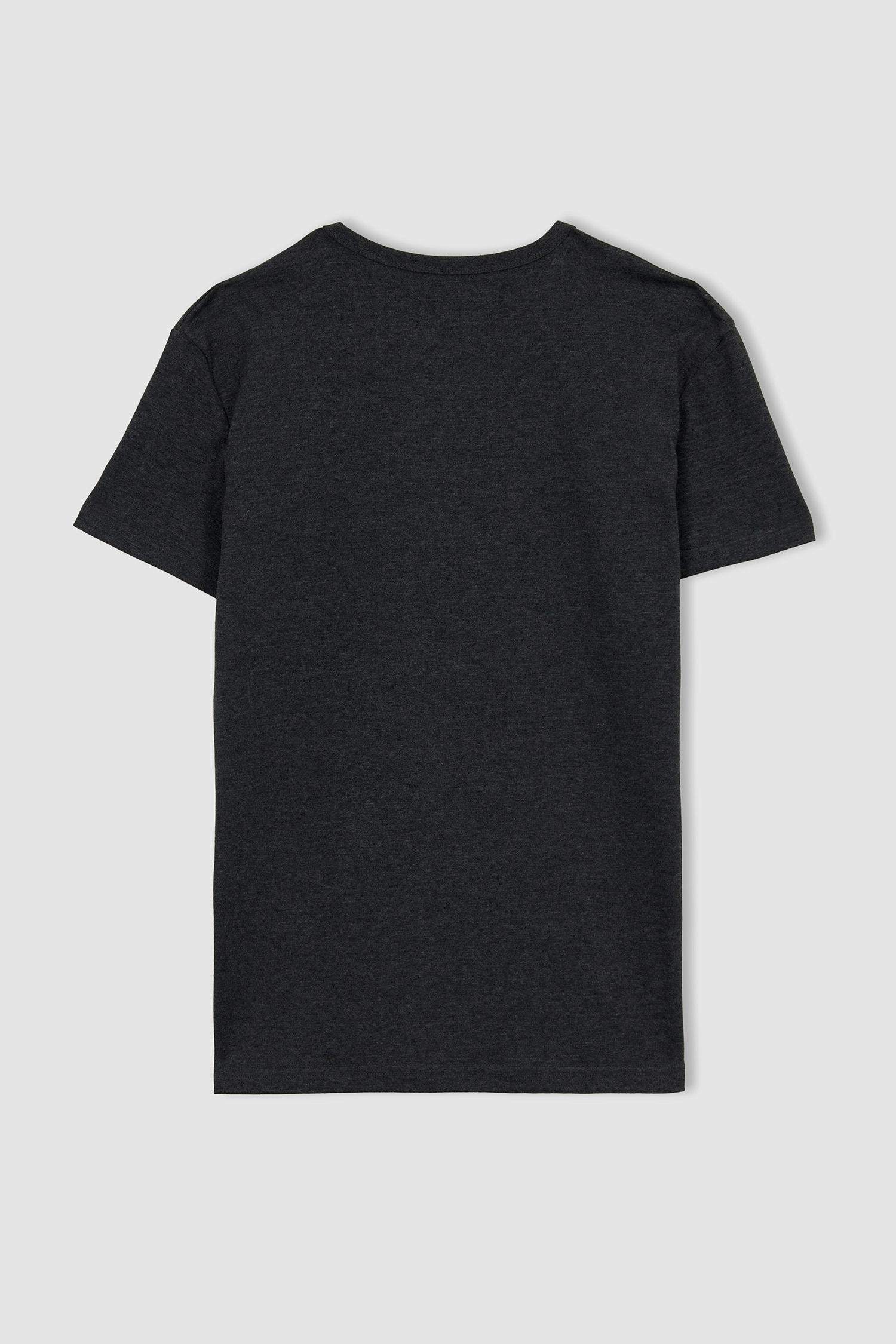 Anthracite Men Slim Fit V Neck Top 2772156 Defacto