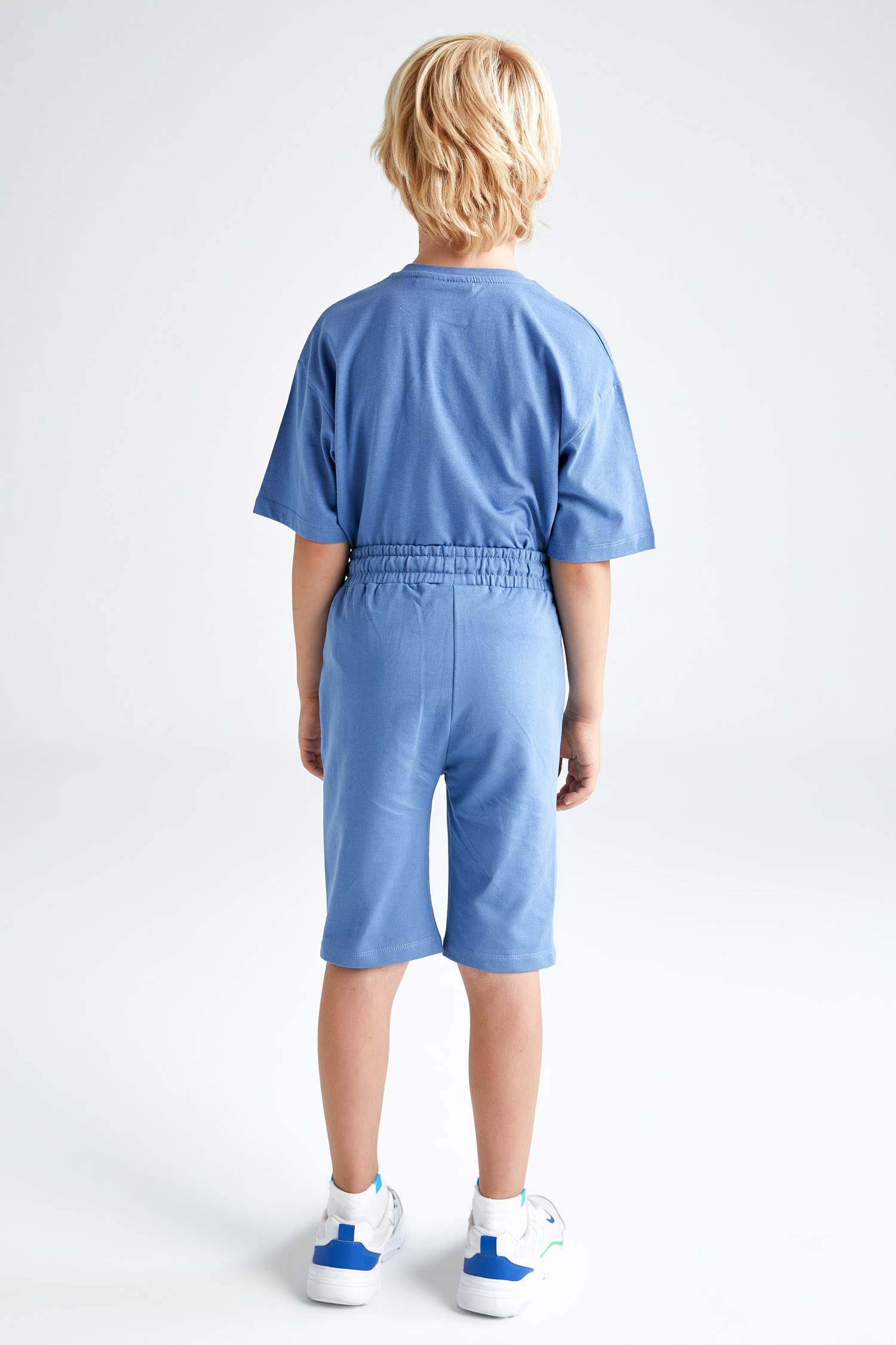 أزرق أولاد شورت برمودا بقصة عادية للأولاد بخصر مطاطي 2443761 | DeFacto