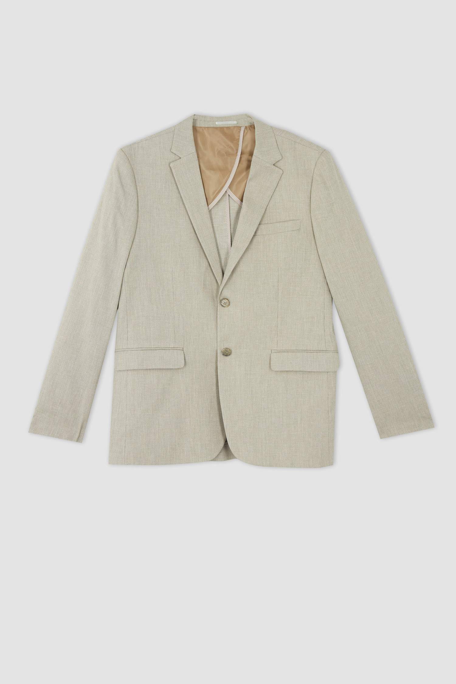 Beige MAN Slim Fit Half Lining Blazer 2532264 | DeFacto