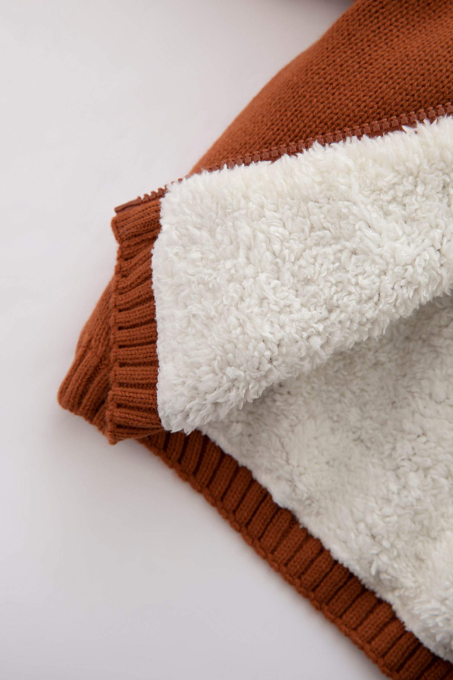 Orange BABY BOY Baby Boy Hooded Plush Lined Knitwear Cardigan 2500917 ...