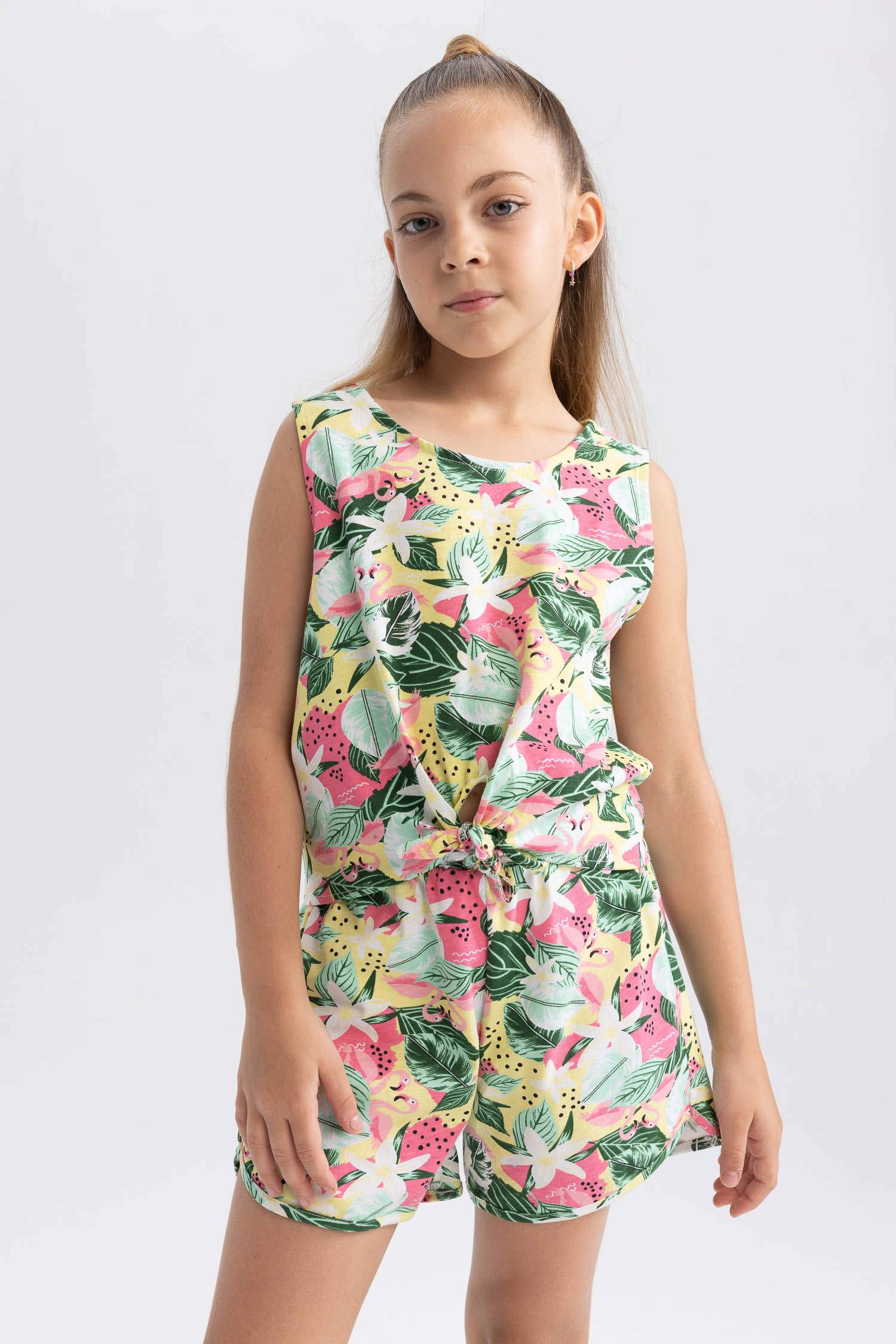 Pink GIRLS & TEENS Girl Regular Fit Floral Print Mini Shorts 2520802 ...