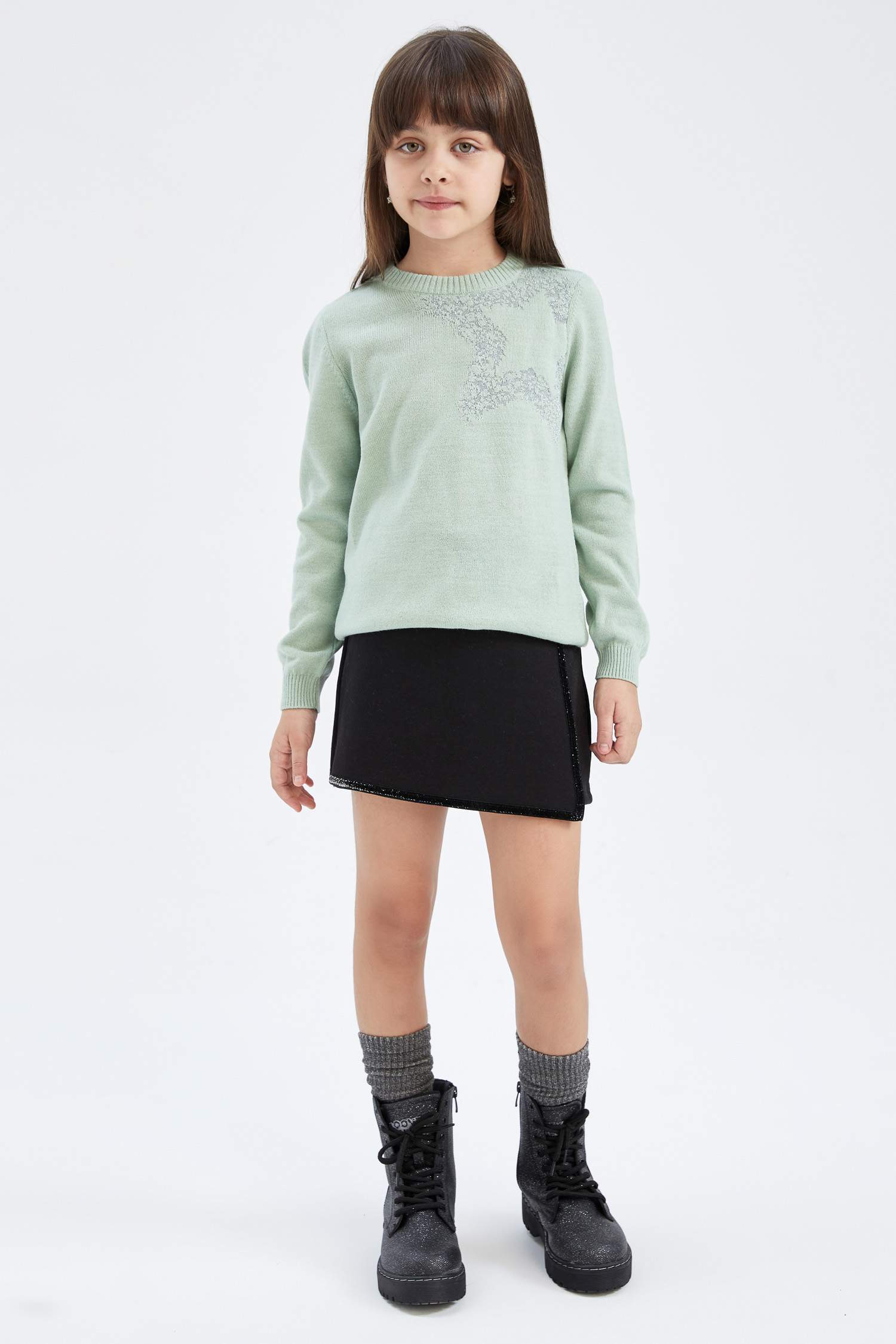 Turquoise GIRLS & TEENS Girl Regular Fit Crew Neck Pullover 2517132 ...