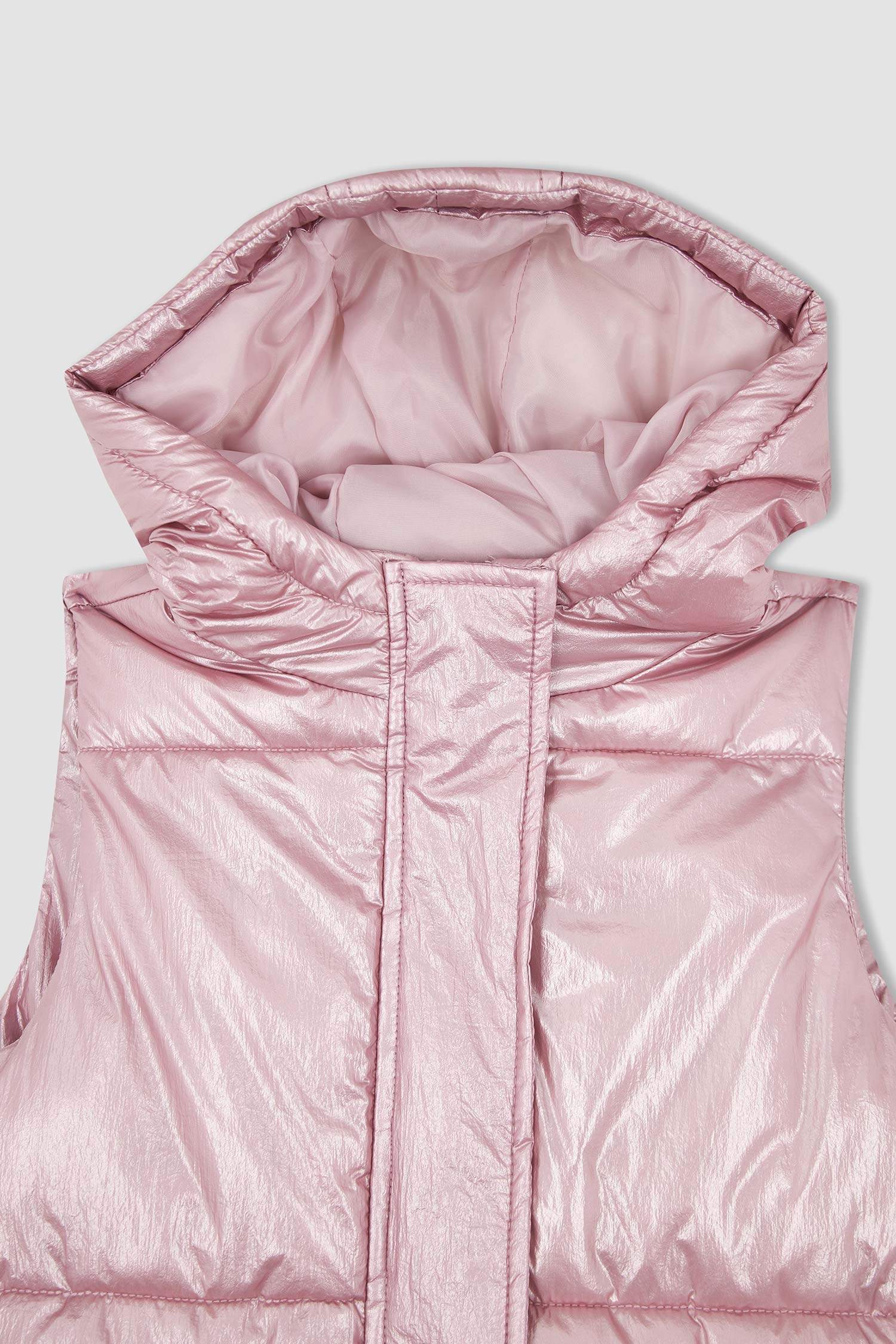 Purple GIRLS & TEENS Girl's Hooded Shiny Inflatable Vest 2489734 | DeFacto