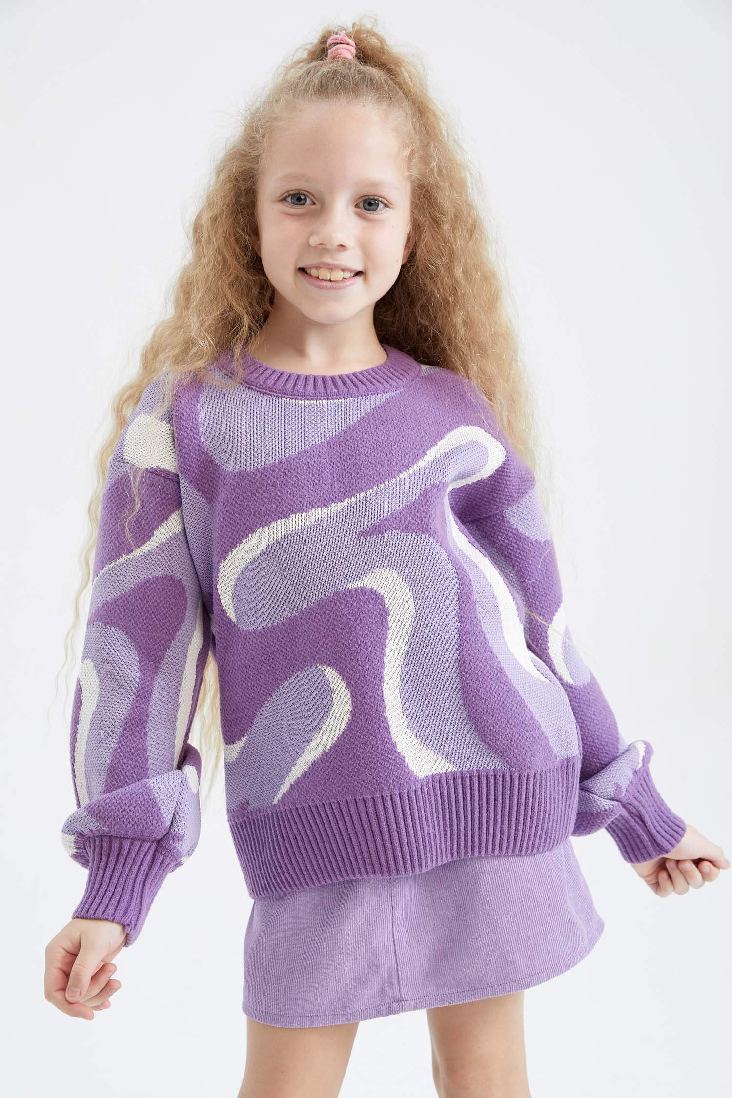 Violet FILLES Fille Col Ras Du Cou Tricot Pull-Over 2654533 | DeFacto