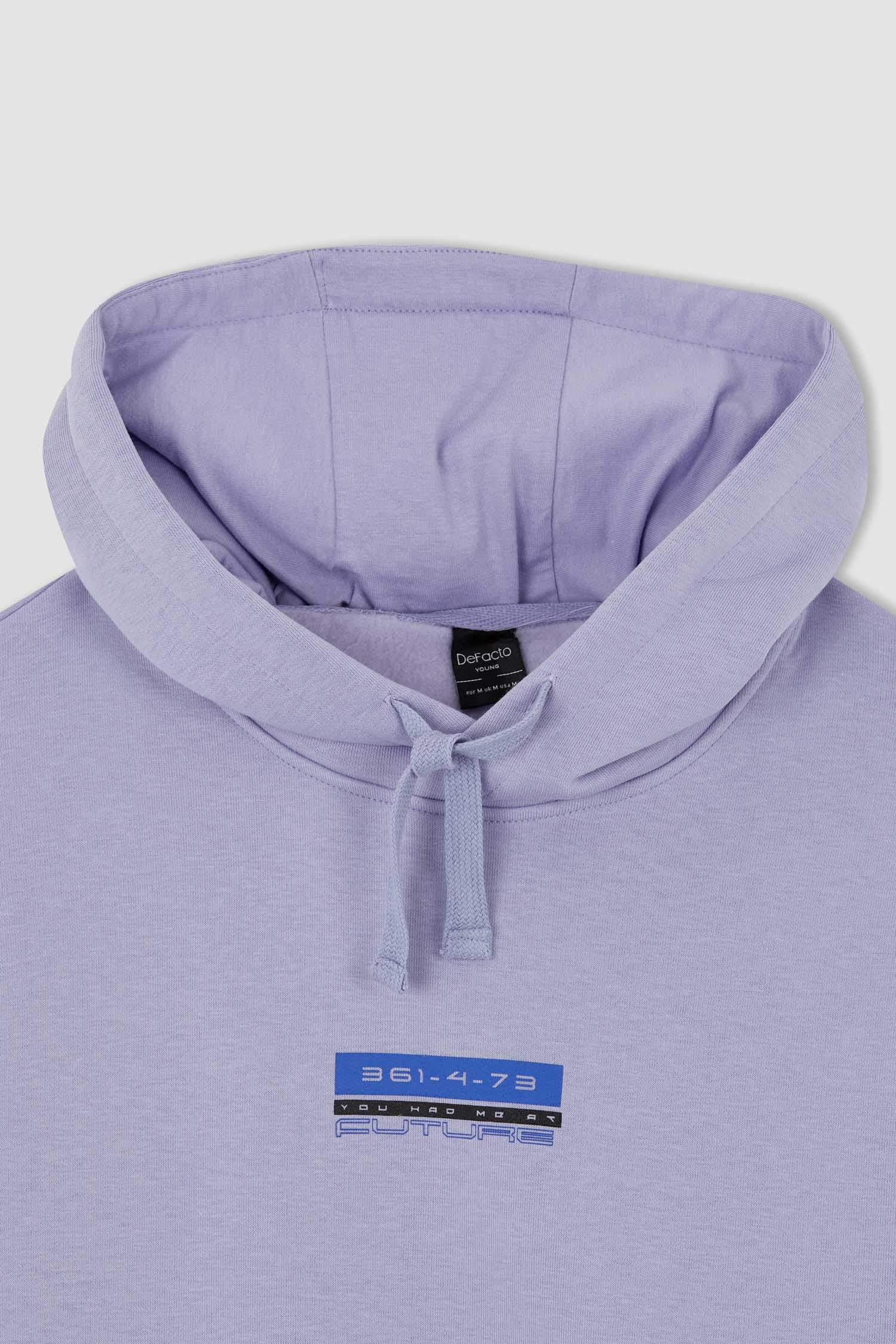 Violet HOMME Sweat À Capuche İmprimé Oversize Avec Plume Douce À L ...