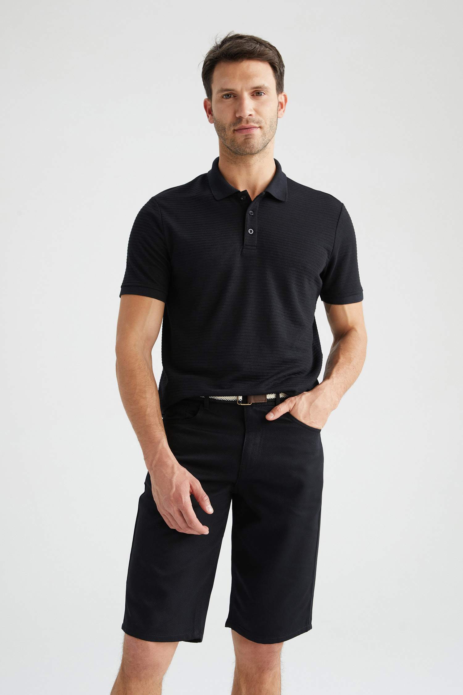 Black Man Regular Fit Polo T-Shirt 2530608 | DeFacto