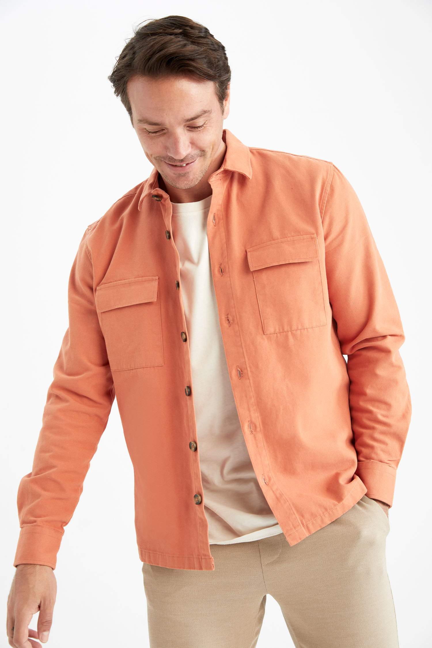 Orange Man Regular Fit Long Sleeve Long Sleeve Shirt 2654547 | DeFacto