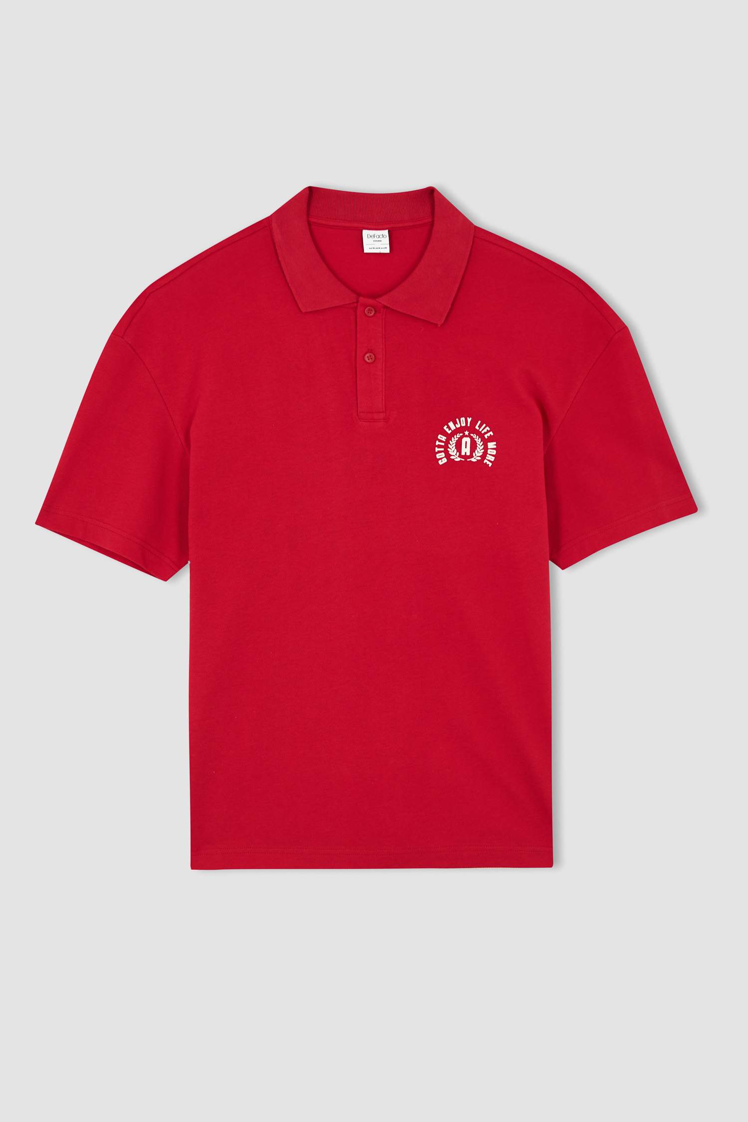 Red Man Boxy Fit Polo Neck Printed Cotton Combed Cotton T-Shirt 2534719 ...