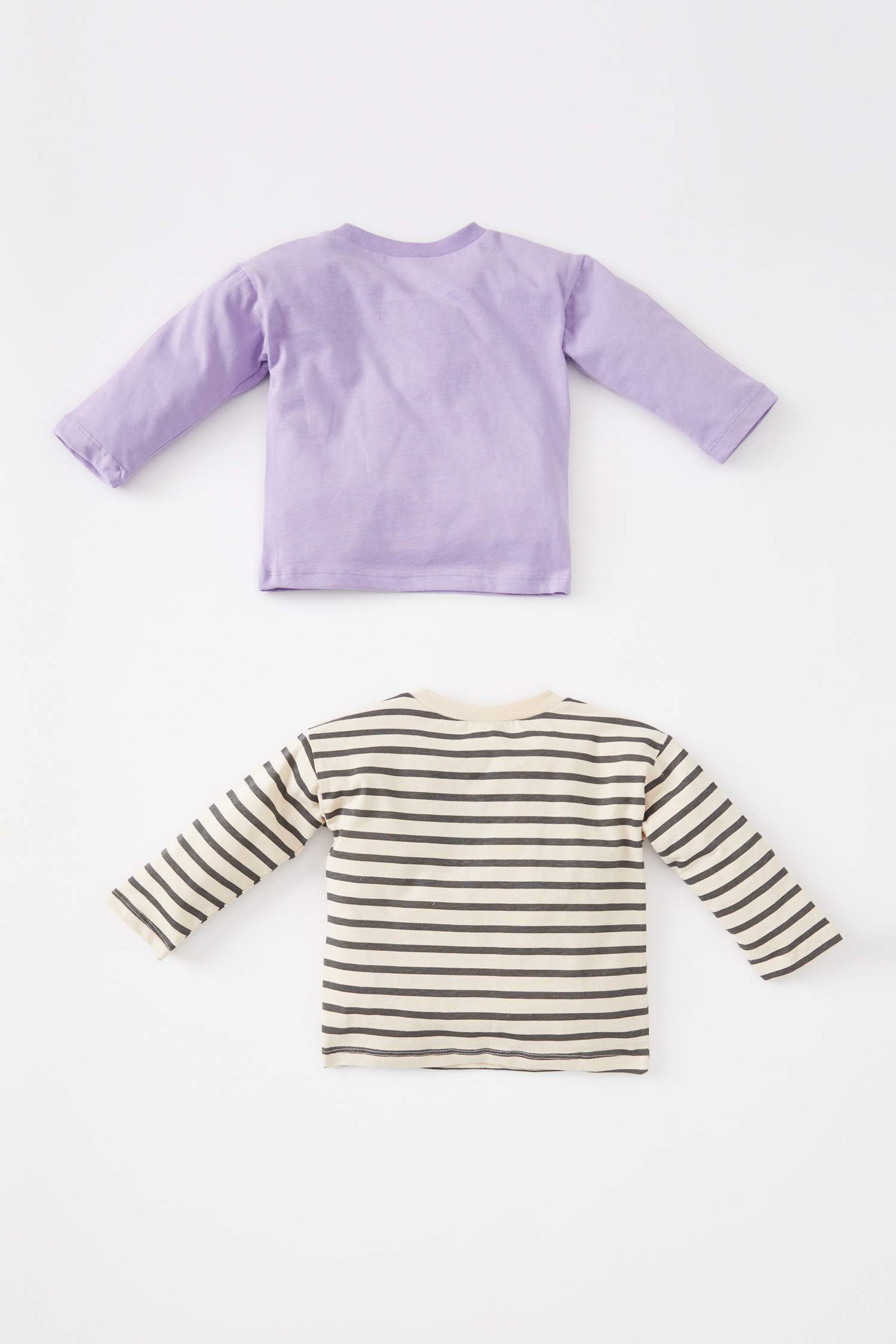 Purple BABY BOY Baby Boy Striped Regular Fit Crew Neck Long Sleeved ...