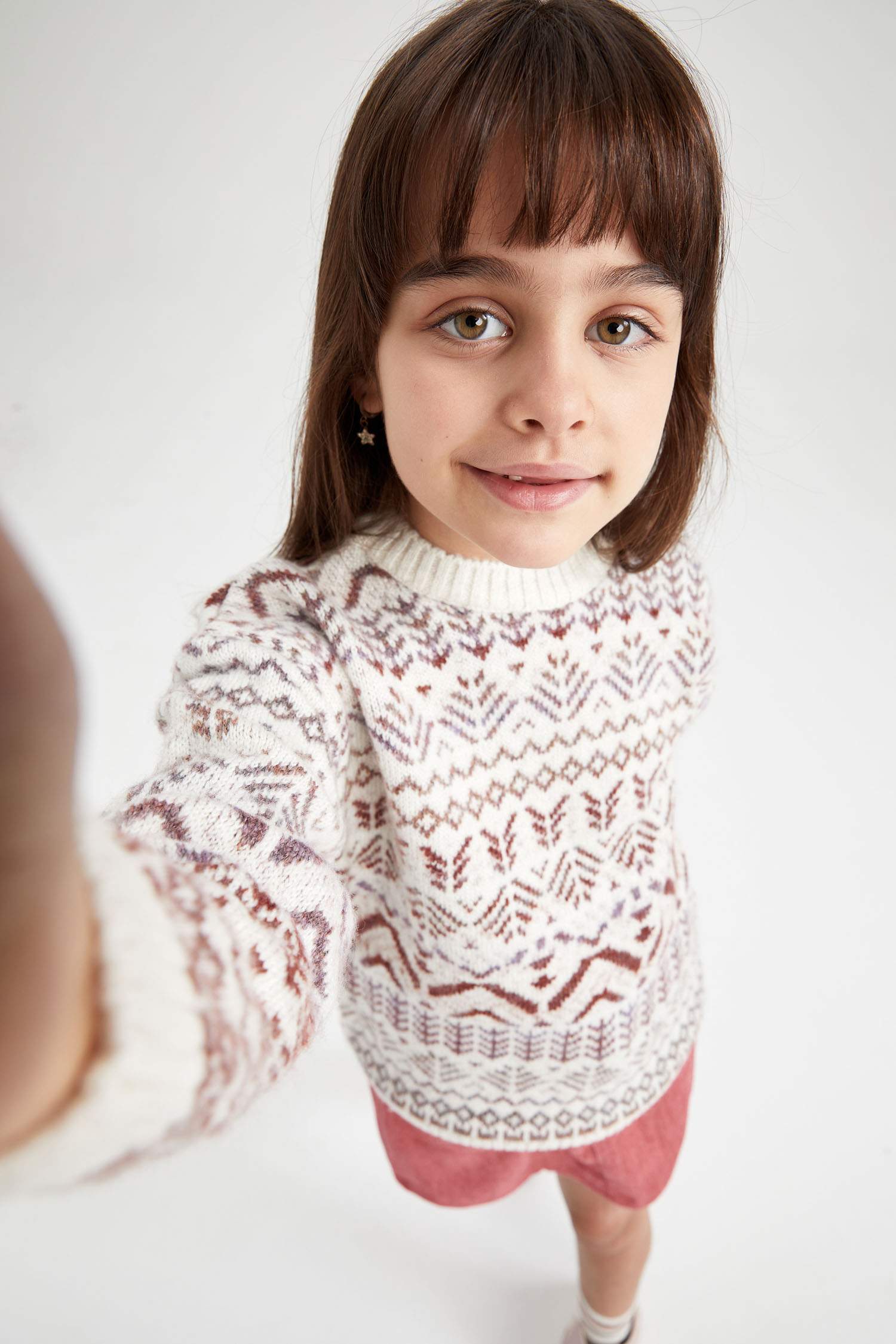 Beige GIRLS & TEENS Girl Regular Fit Crew Neck Pullover 2669184 | DeFacto