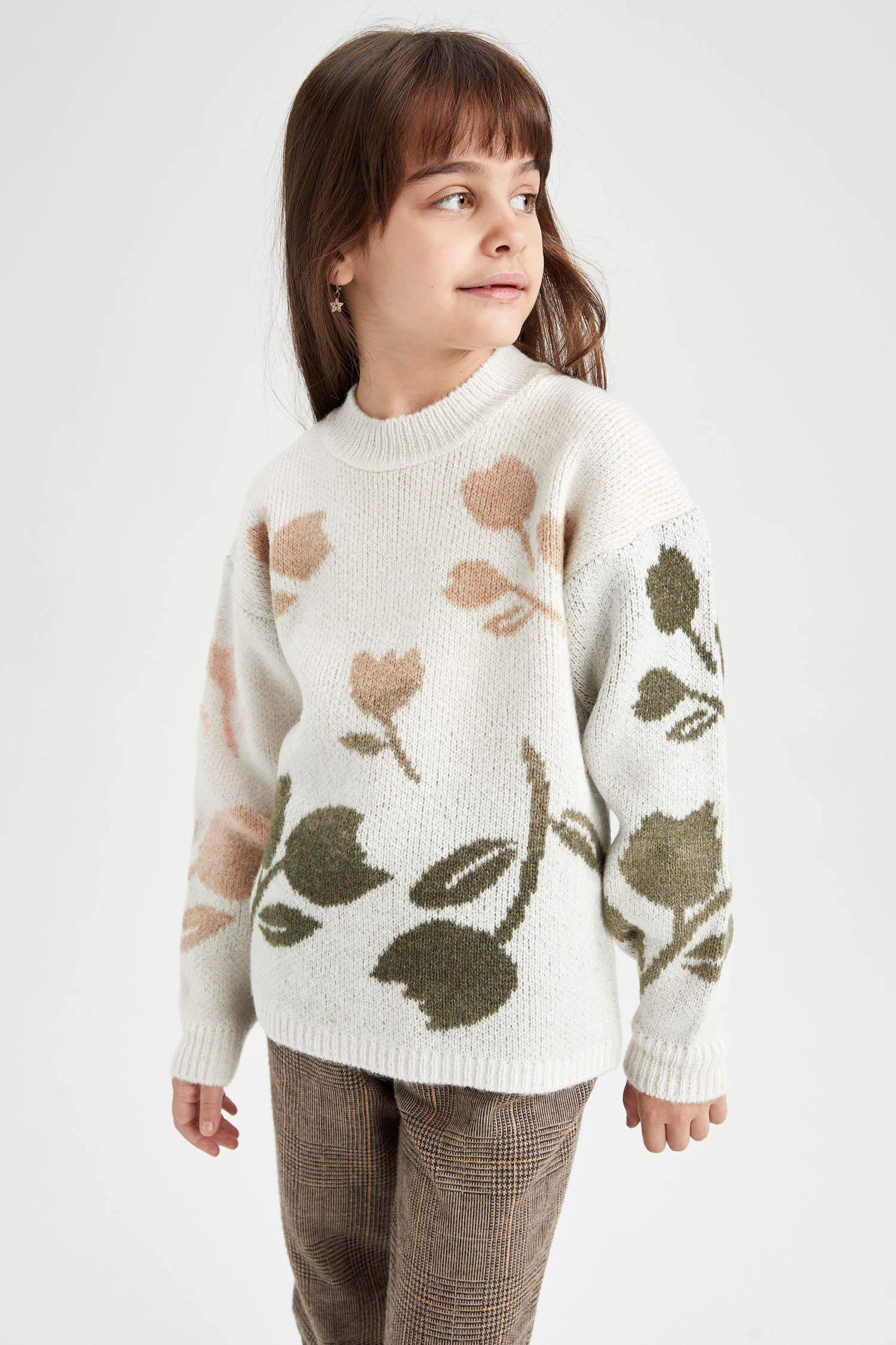 Beige GIRLS & TEENS Girl Regular Fit Turtleneck Pullover 2694376 | DeFacto