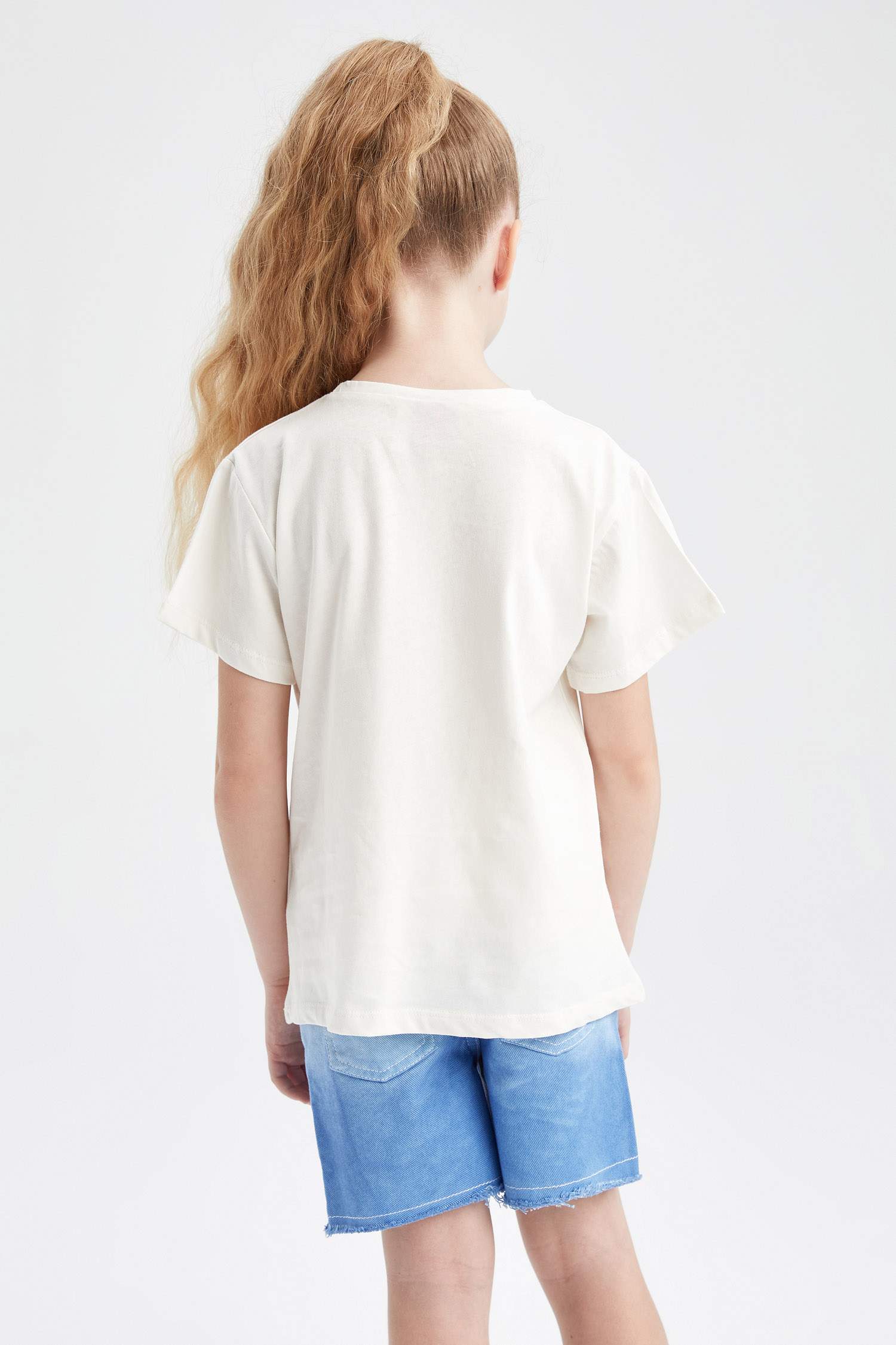 Ekru Kız Çocuk - Genç Kız Kız Çocuk Disney Prenses Regular Fit Kısa ...