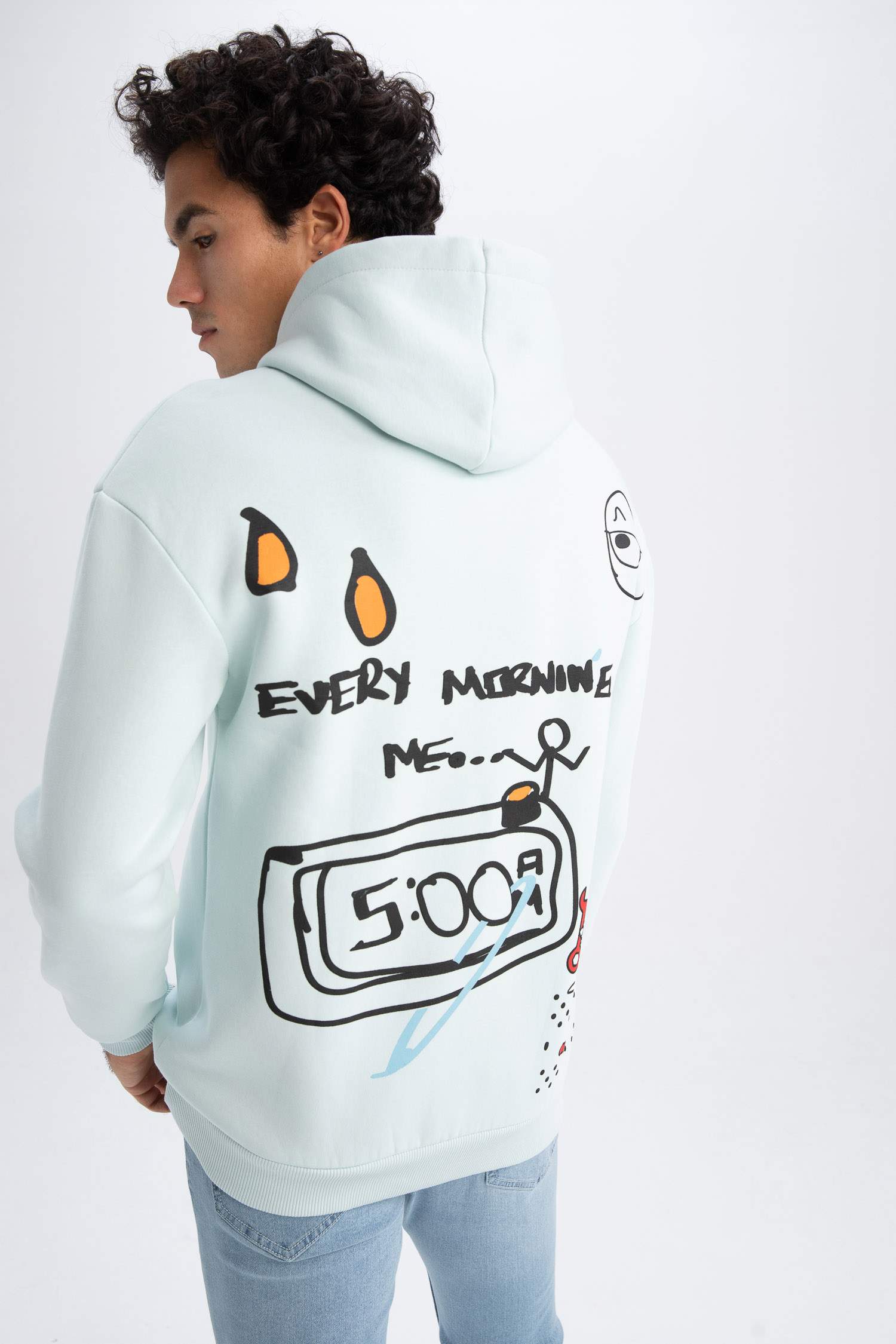 Mavi Erkek Boxy Fit Kapüşonlu Sweatshirt 2745043 | DeFacto