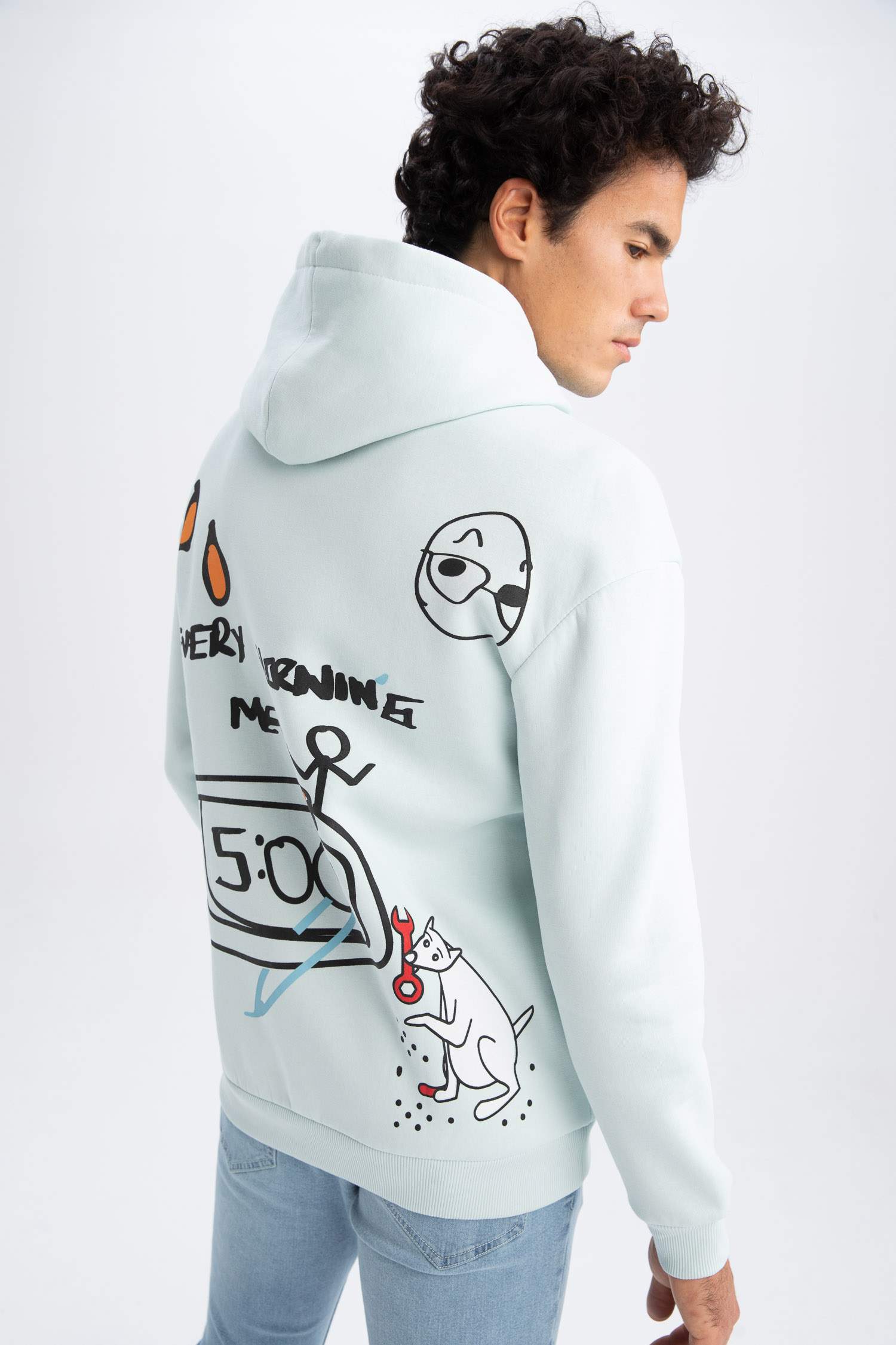 Mavi Erkek Boxy Fit Kapüşonlu Sweatshirt 2745043 | DeFacto