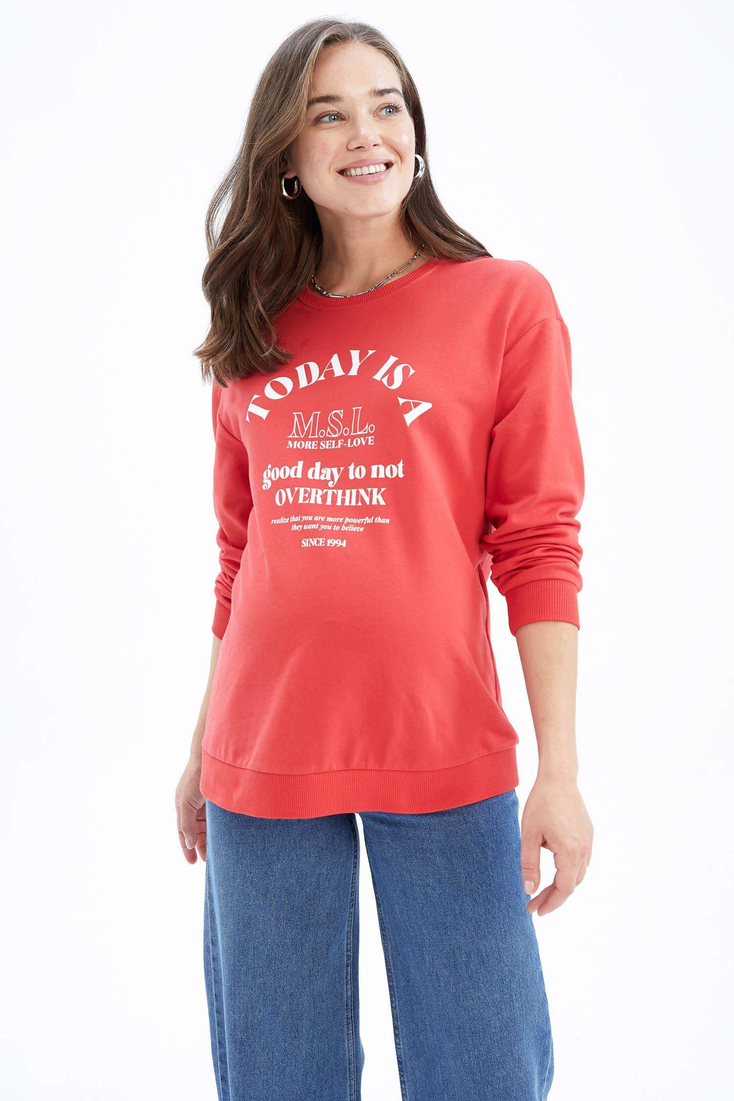 rot-damen-regular-fit-umstands-langarmshirt-2712405-defacto