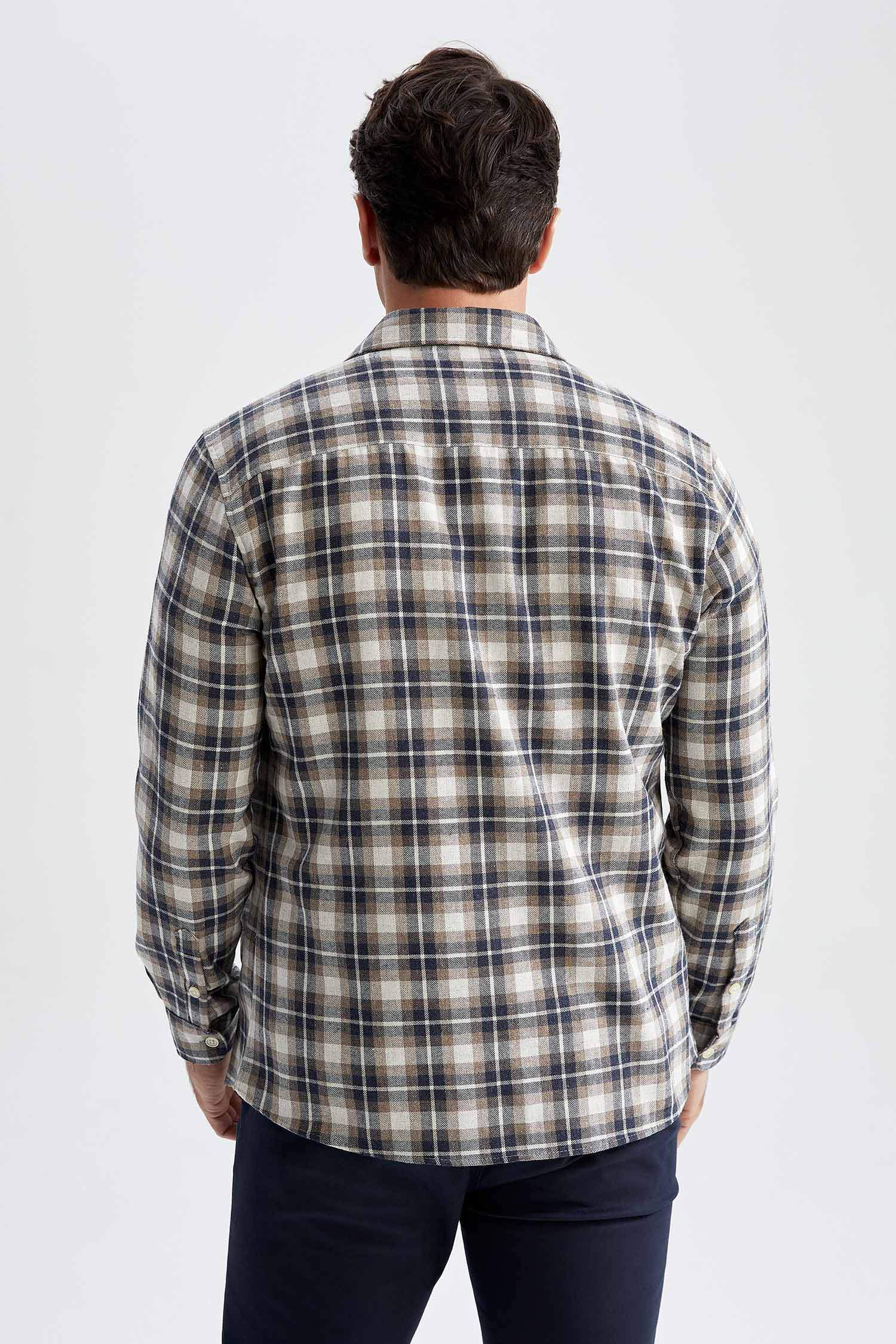 بني رجال قميص بولو مودرن فيت بأكمام طويلة 2702904 | DeFacto