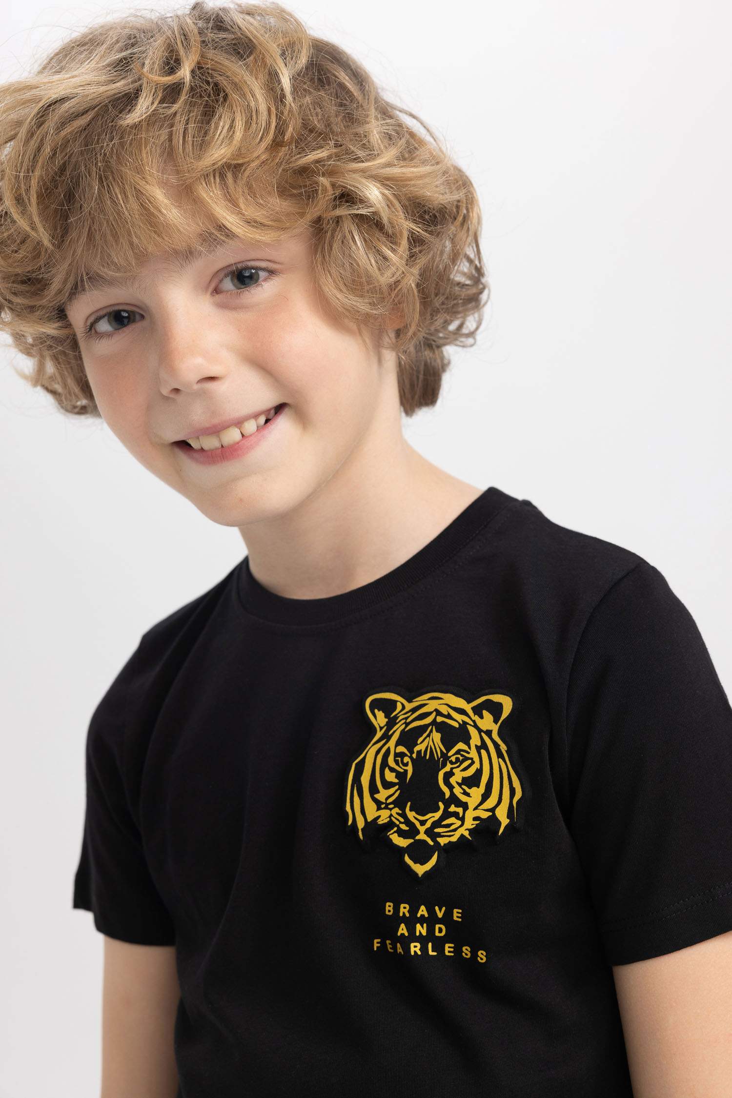 Siyah Erkek Çocuk - Genç Erkek Erkek Çocuk Regular Fit Bisiklet Yaka ...