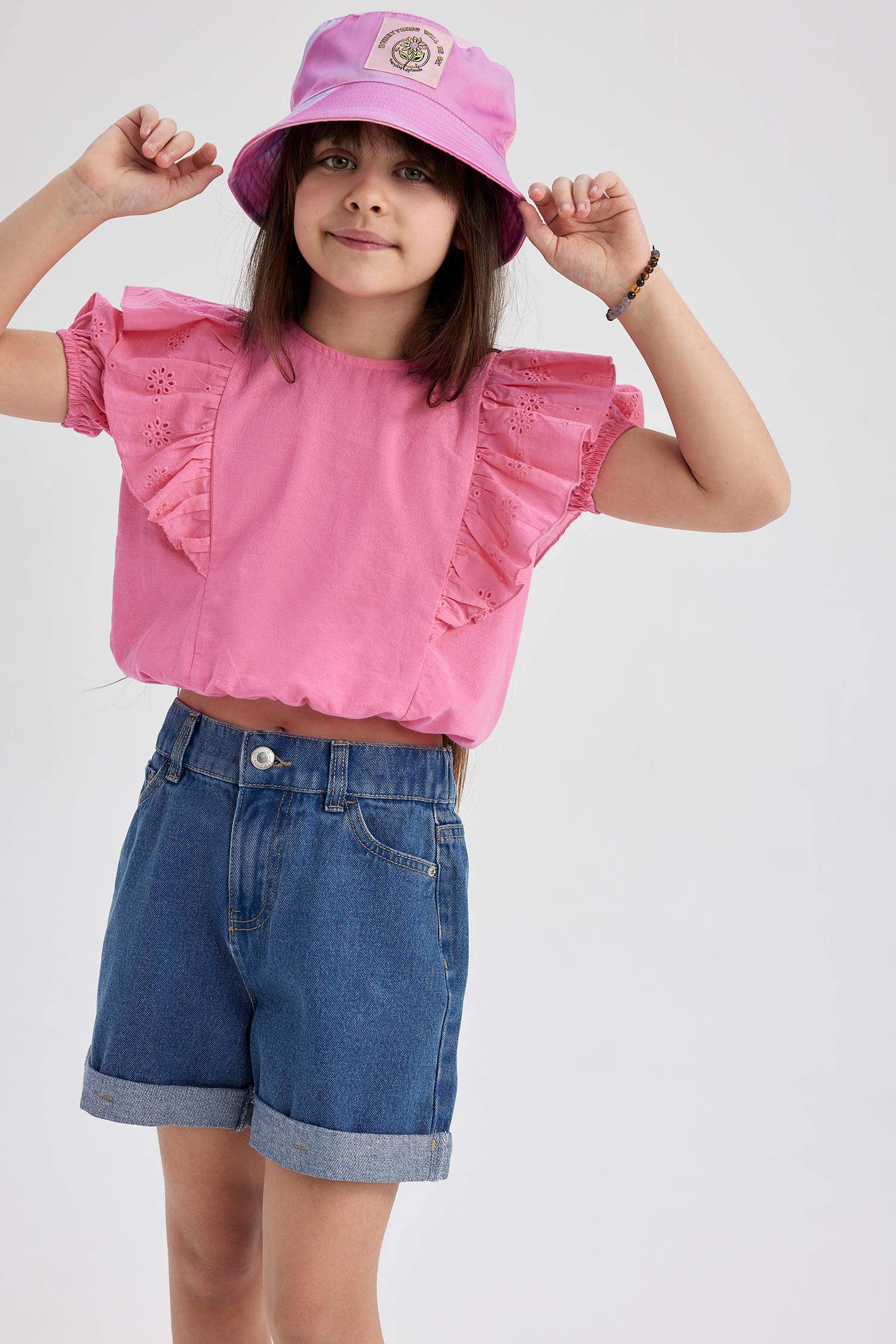Pink Girls And Teens Girl Embroidery Cotton Bucket Hat 2734323 Defacto