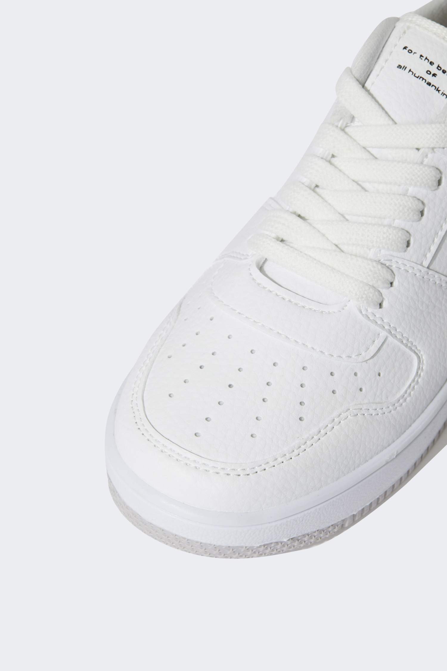 Beyaz Kadın Kadın NASA Düz Taban Bağcıklı Suni Deri Sneaker 2741433 ...