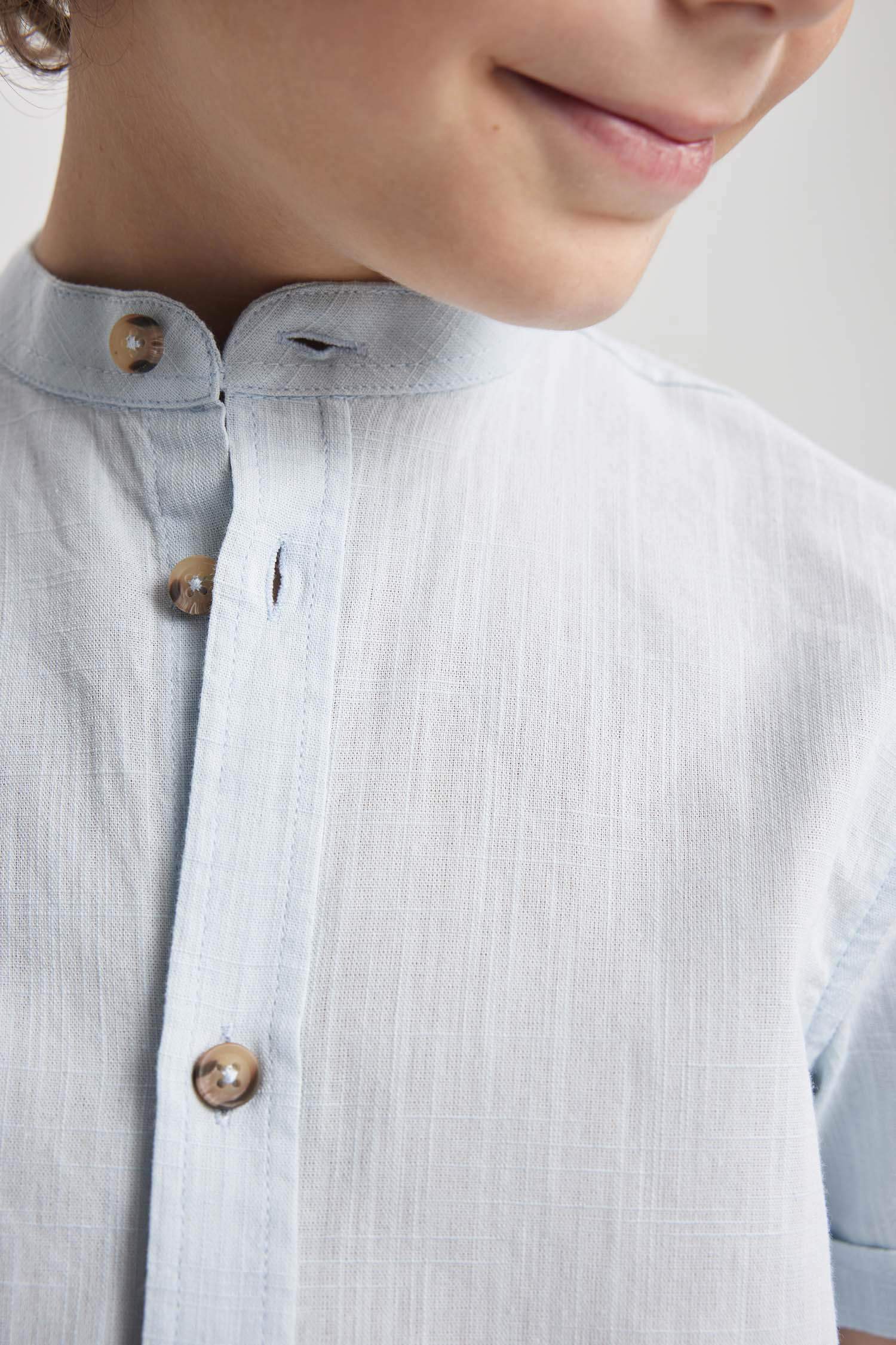 Bleu GARÇONS Chemise Garçon Coupe Regular À Col Montant 2779811 | DeFacto