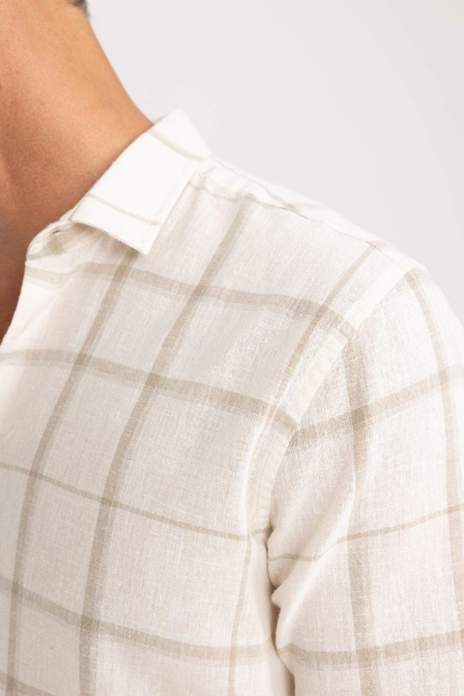 White Man Modern Fit Woven Plaid Long Sleeve Shirt 2833271 | DeFacto